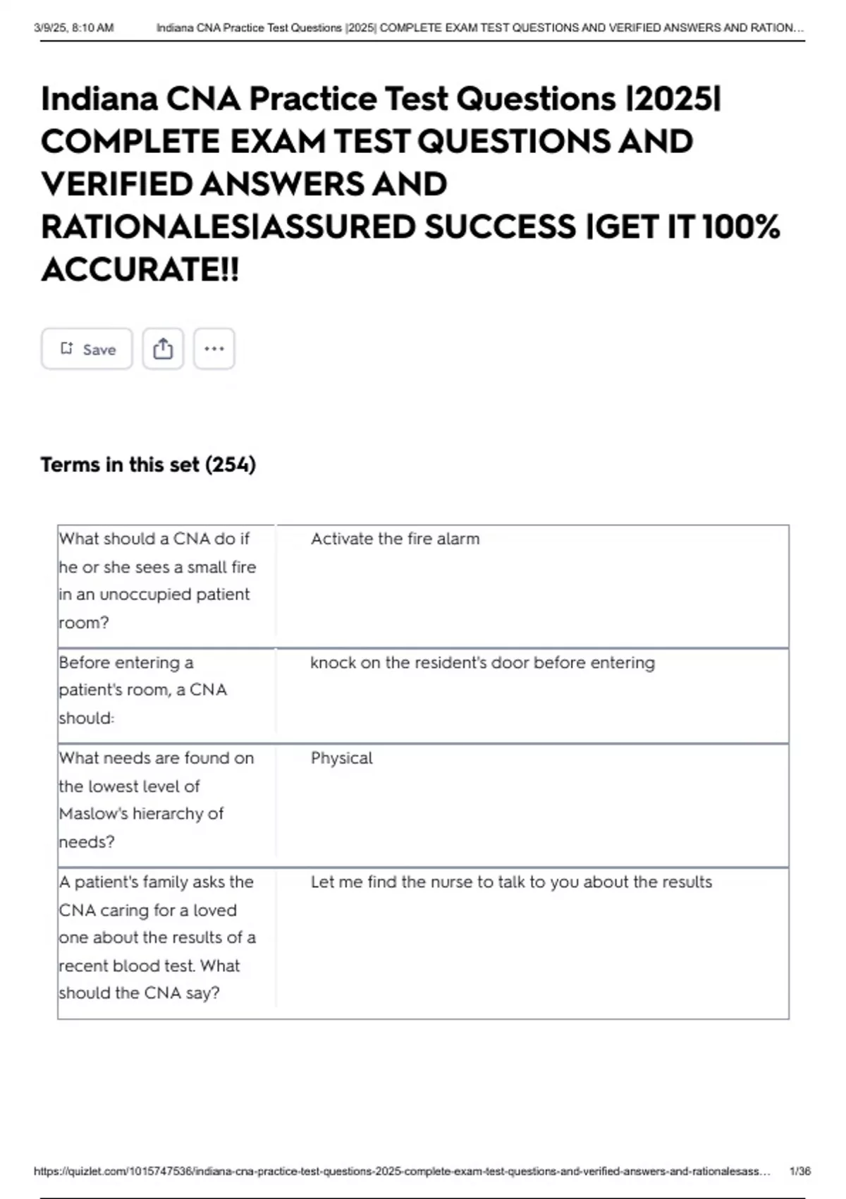 Indiana CNA Practice Test Questions |2025| COMPLETE EXAM TEST QUESTIONS ...