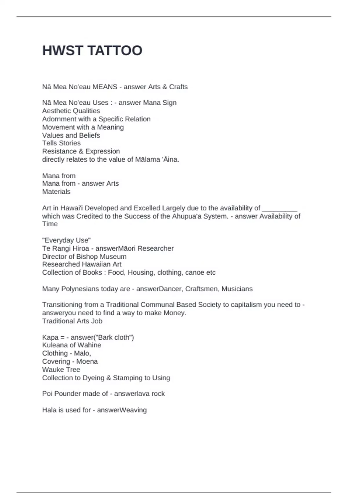 HWST TATTOO QUESTIONS AND ANSWERS 2025 - Tattoo - Stuvia US