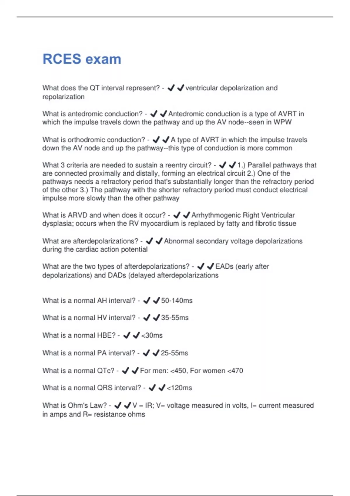 RCES Exam Questions and Answers|2025 Update|100% Correct - RCES - Stuvia US
