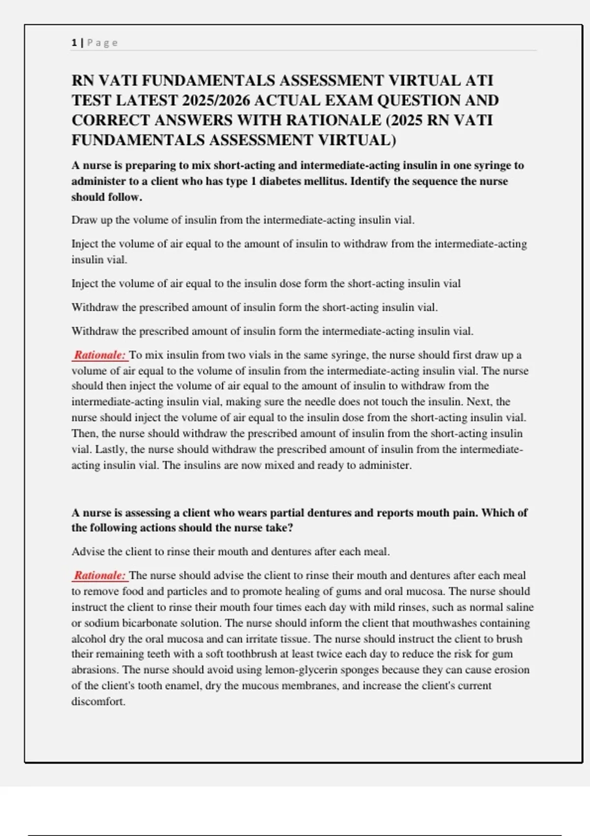 RN VATI FUNDAMENTALS ASSESSMENT VIRTUAL ATI TEST LATEST 2025/2026 ...