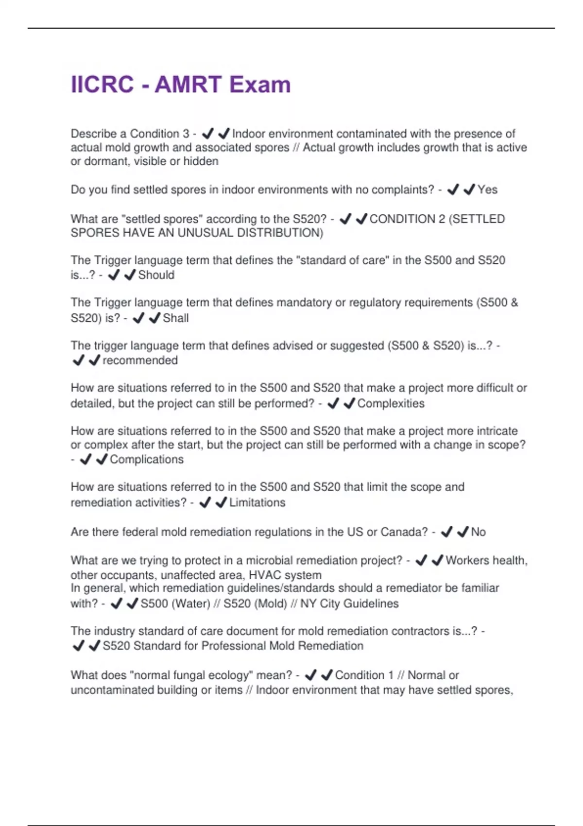IICRC - AMRT Exam Latest 2025 Update with complete solution. - IICRC ...