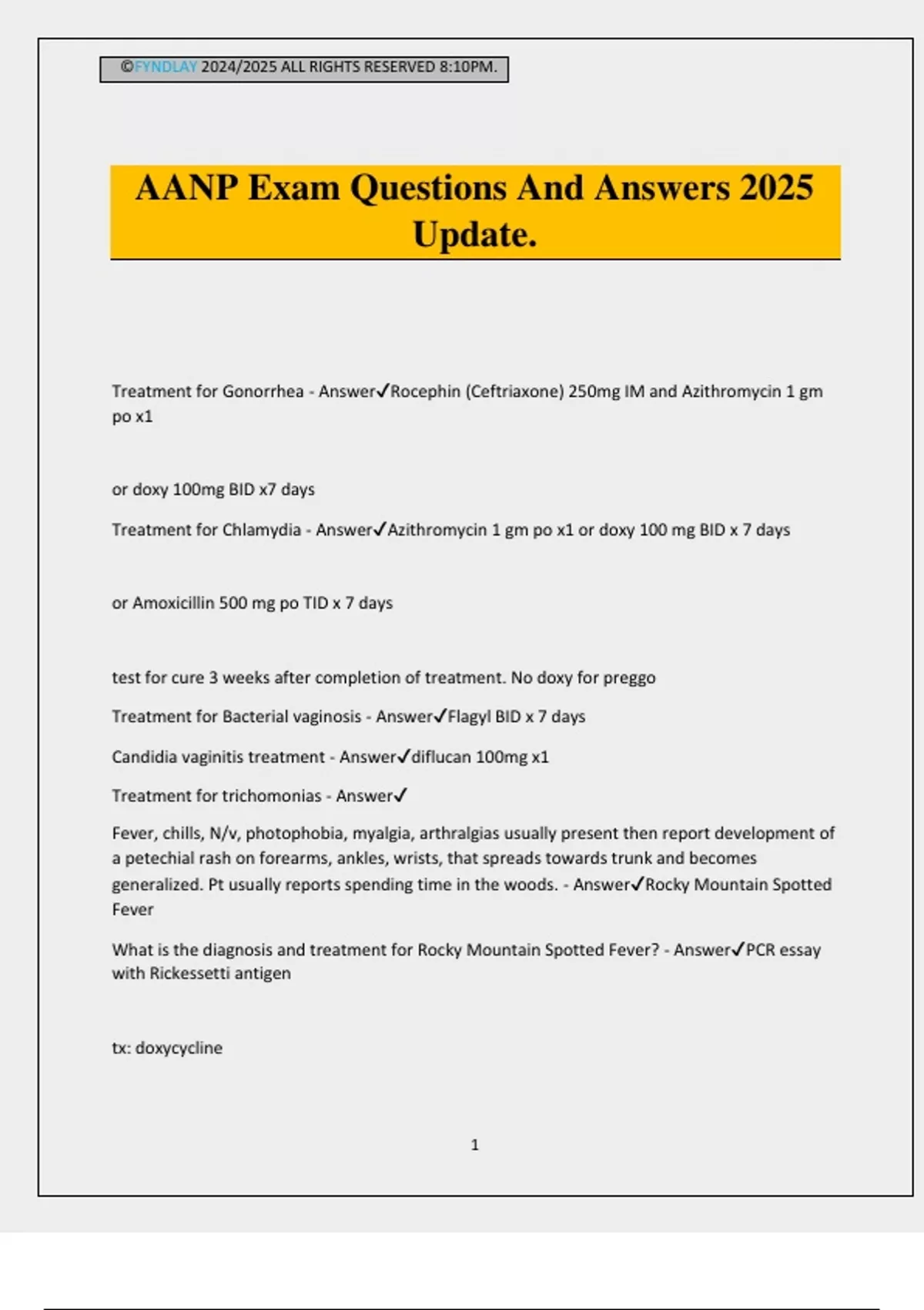 AANP Exam Questions And Answers 2025 Update. - AANP - Stuvia US