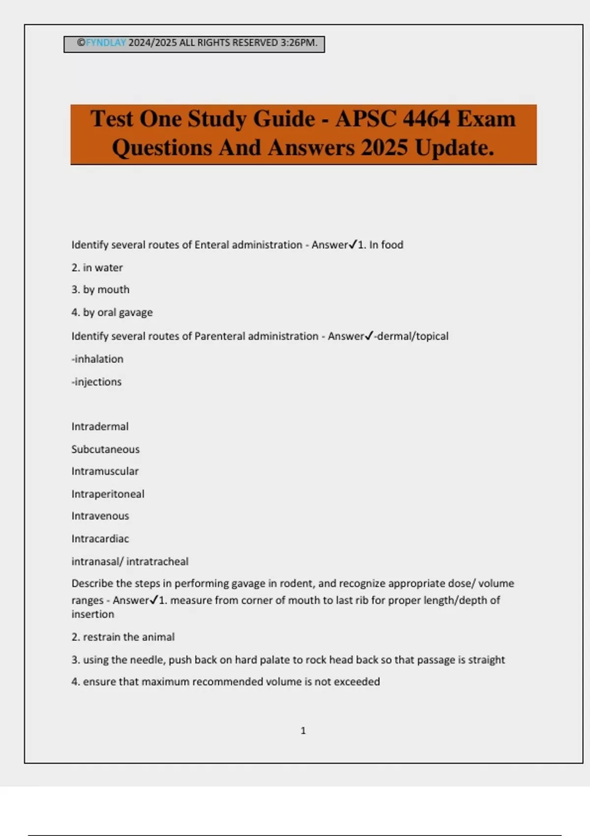 Test One Study Guide - APSC 4464 Exam Questions And Answers 2025 Update ...