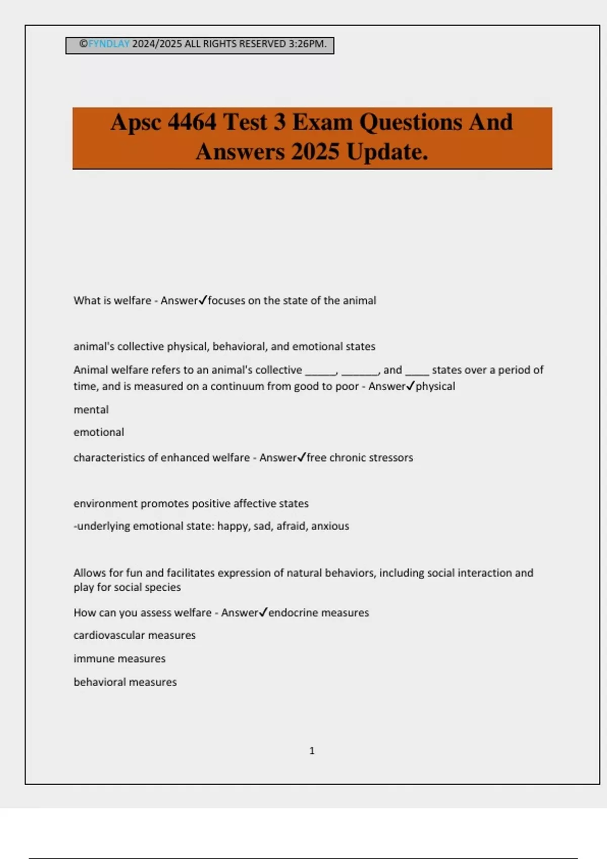 Apsc 4464 Test 3 Exam Questions And Answers 2025 Update. - APSC 4464 ...