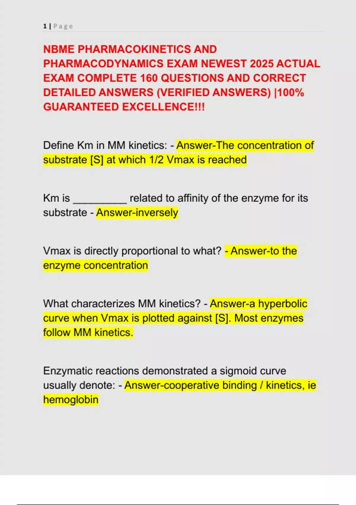 NBME PHARMACOKINETICS AND PHARMACODYNAMICS EXAM NEWEST 2025 ACTUAL EXAM ...