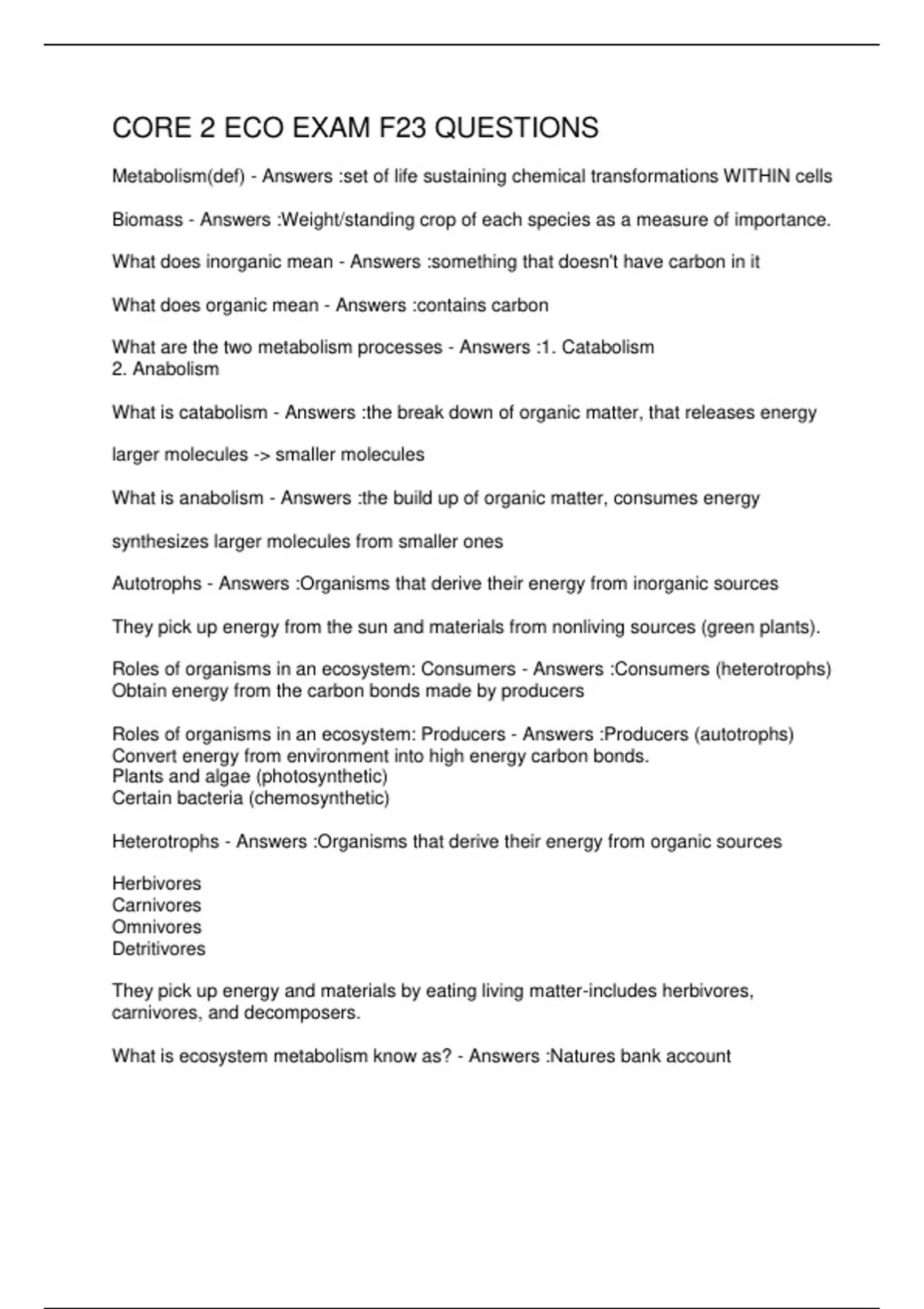 CORE 2 ECO EXAM F23 QUESTIONS - CORE 2 ECO - Stuvia US