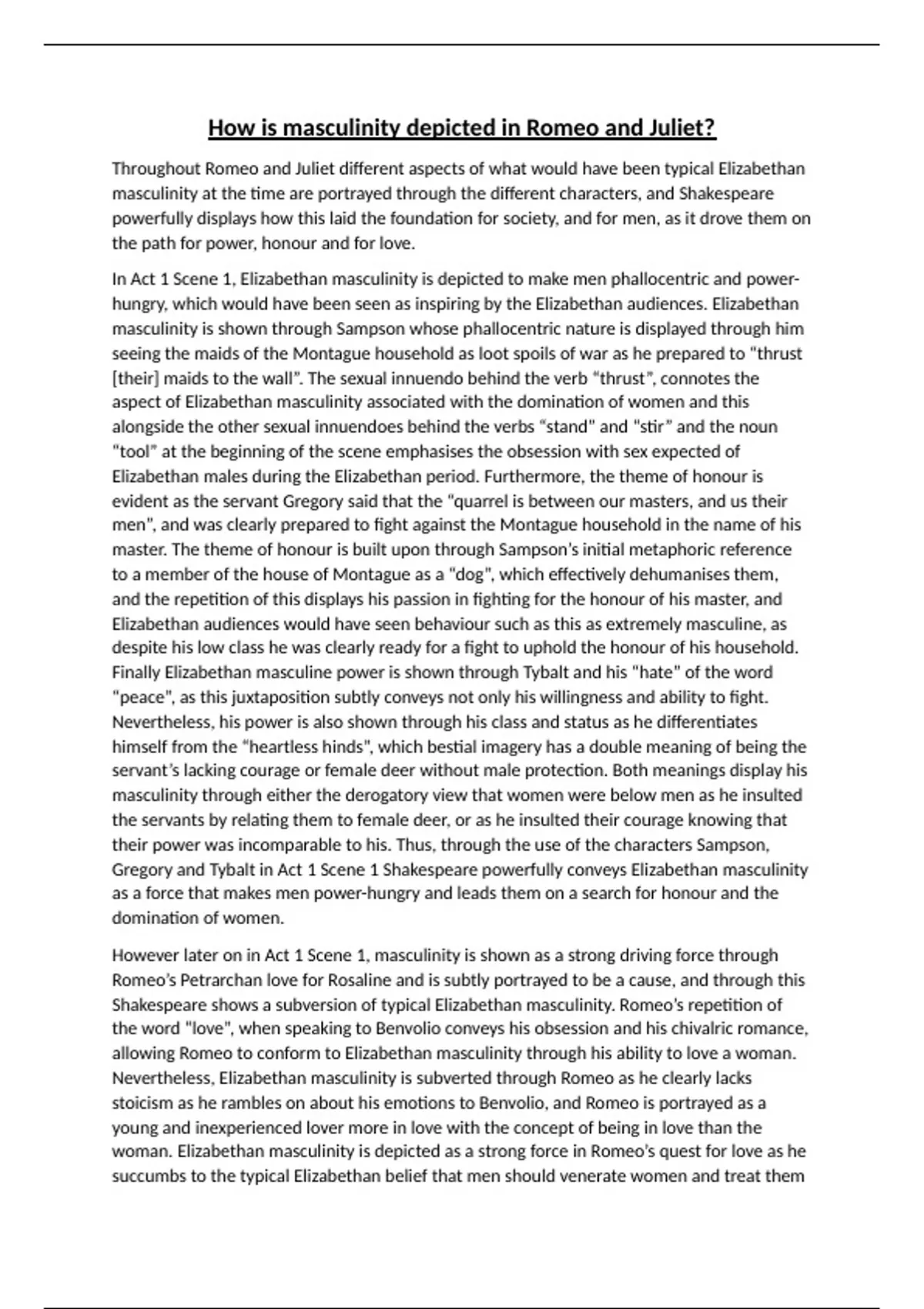 GCSE OCR English: 2 grade 9 Romeo and Juliet Essays, with a 1500+ Word ...