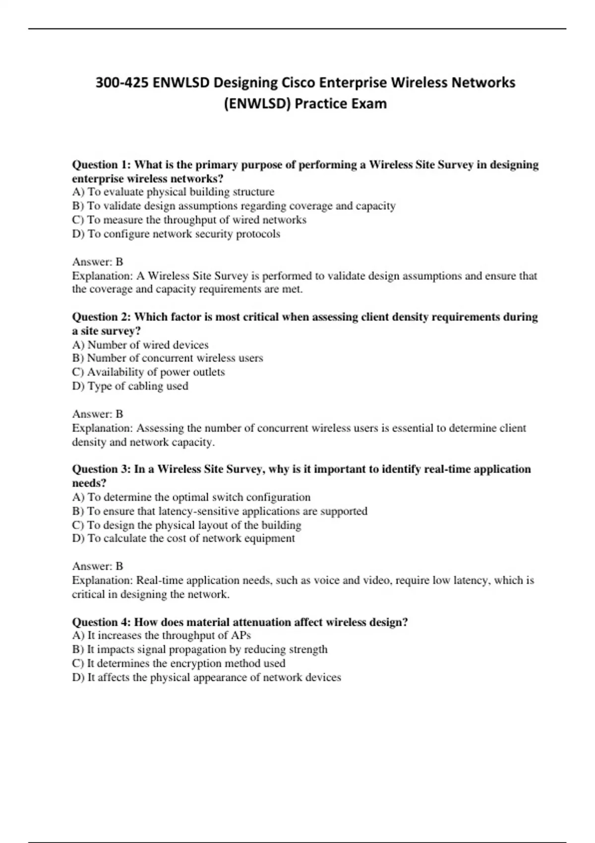 300-425 ENWLSD Designing Cisco Enterprise Wireless Networks (ENWLSD ...