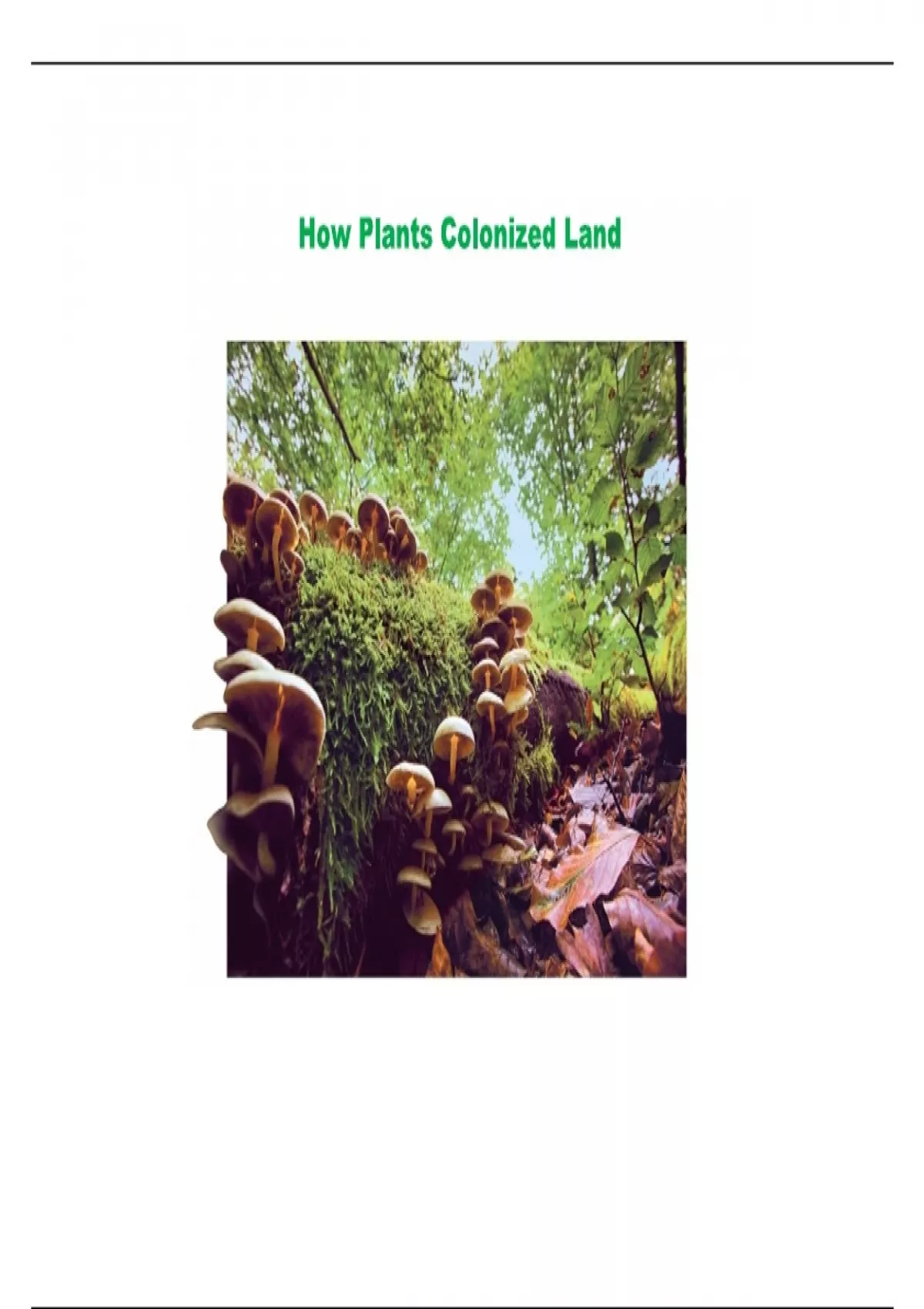 How Plants Colonized Land - How Plants Colonized Land - Stuvia US