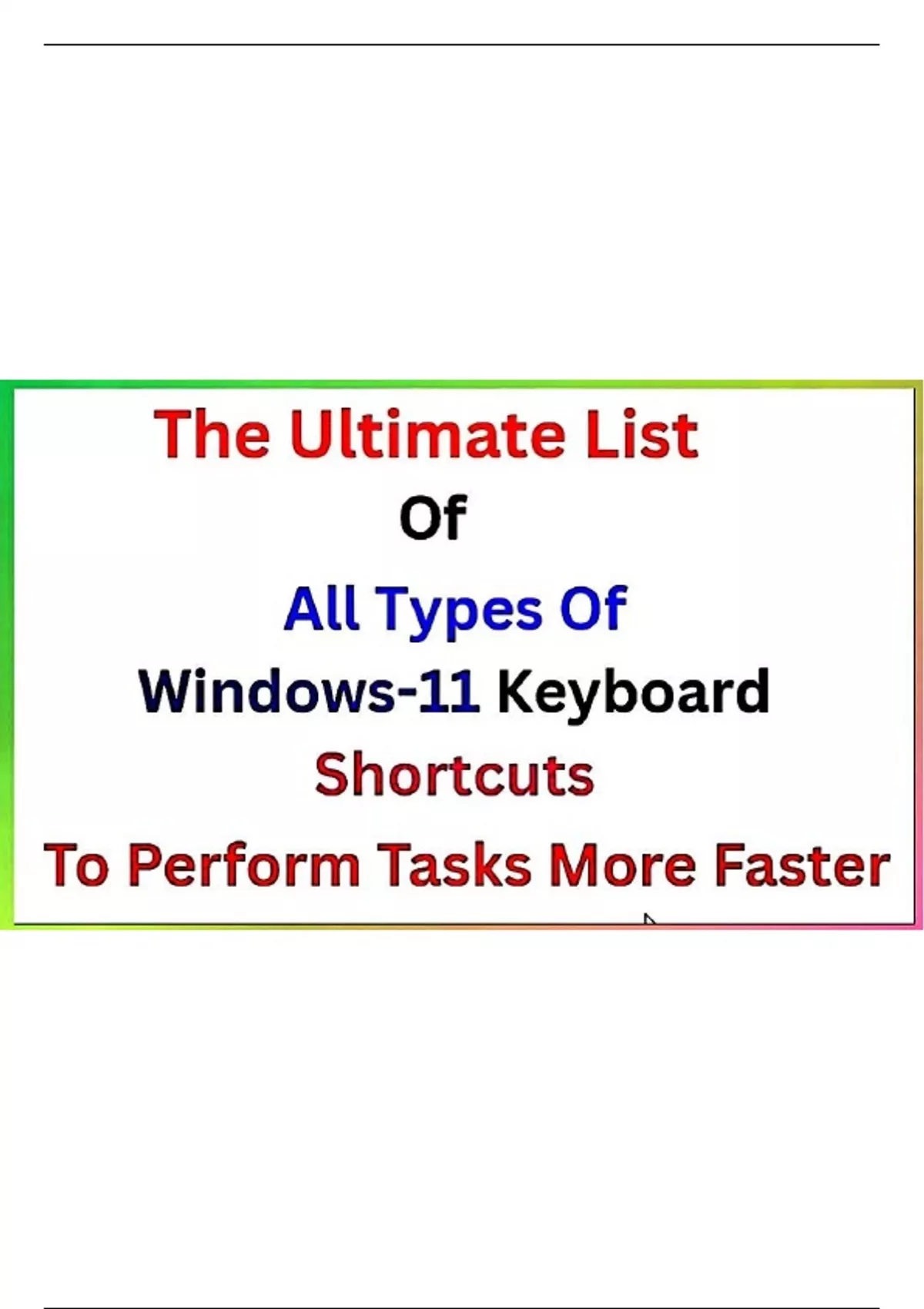Summary Complete A To Z List Of all Computer Keyboard Shortcuts ...