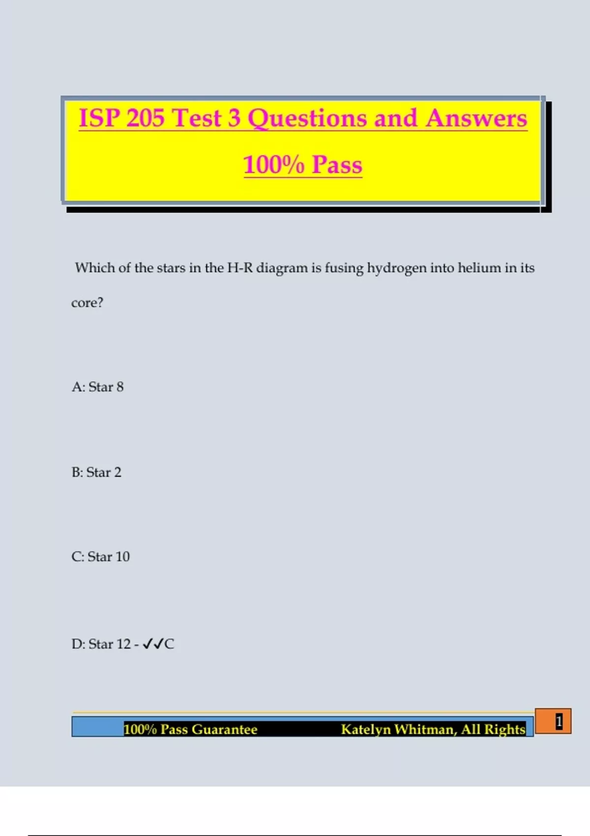 ISP 205 Test 3 Questions and Answers 100% Pass - ISP 205 - Stuvia US