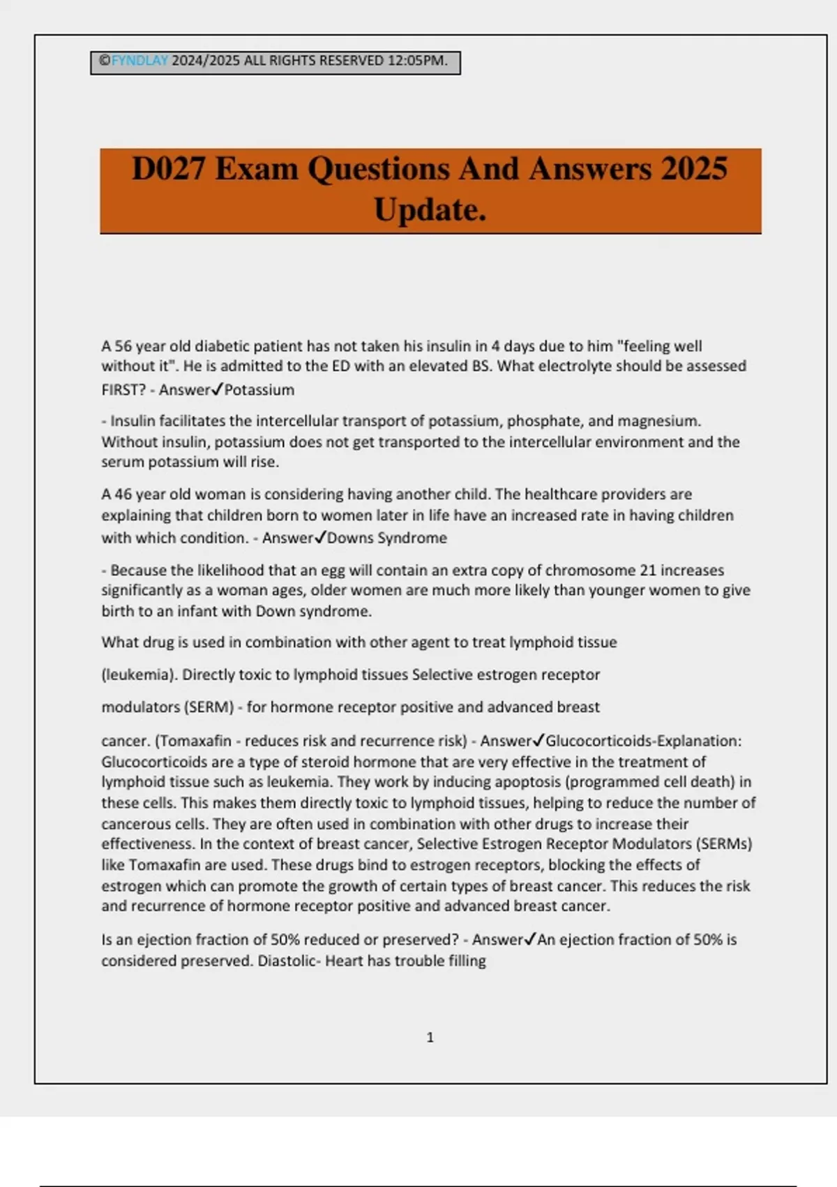 D027 Exam Questions And Answers 2025 Update. - WGU D027 - Stuvia US