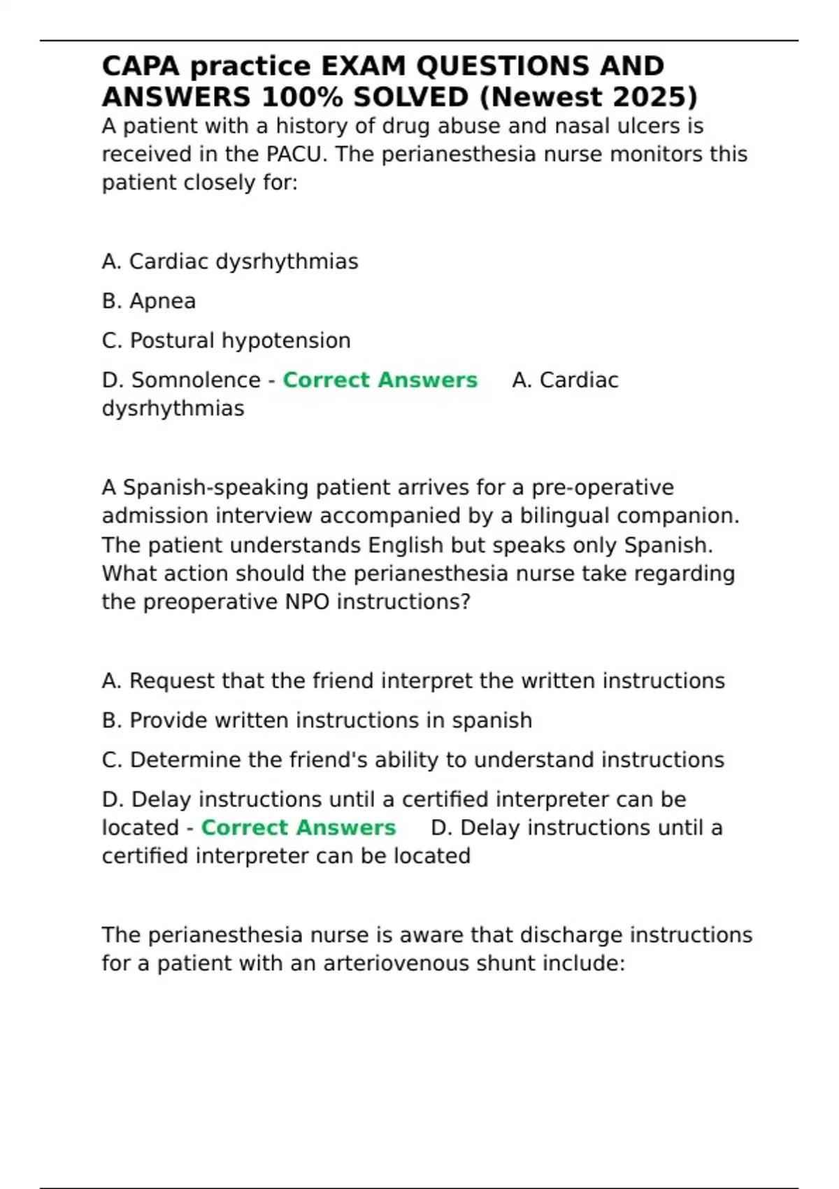 Capa Practice Exam Questions And Answers 100 Solved Newest 2025 Capa Certification Exm