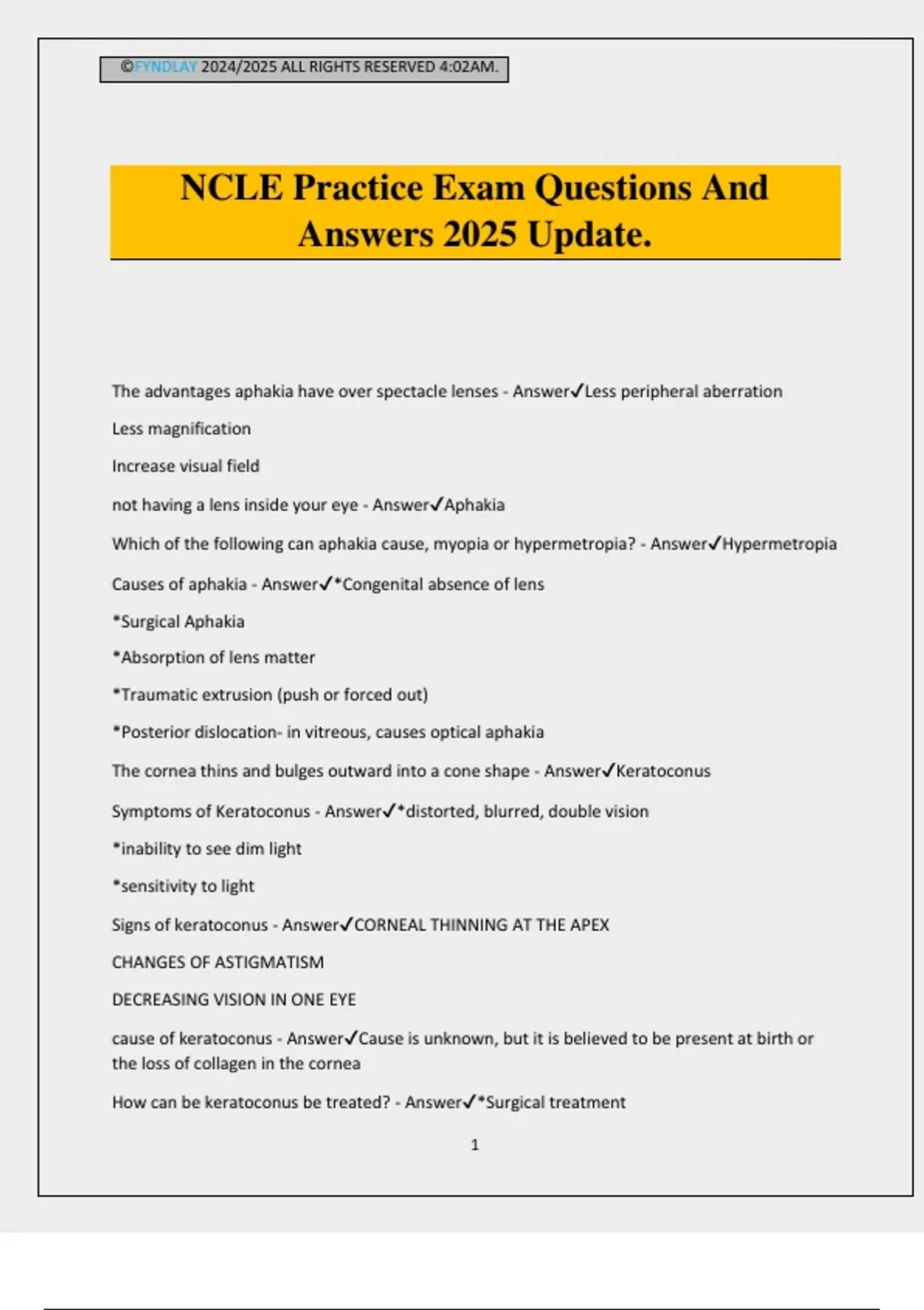 NCLE Practice Exam Questions And Answers 2025 Update. - NCLE - Stuvia US