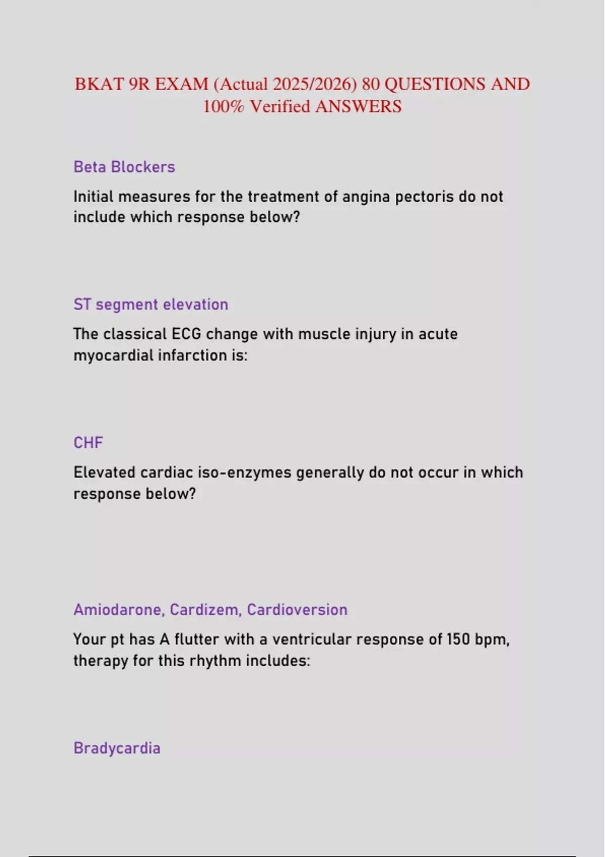 BKAT 9R EXAM (Actual 2025/2026) 80 QUESTIONS AND 100% Verified ANSWERS - BKAT 9R - Stuvia US