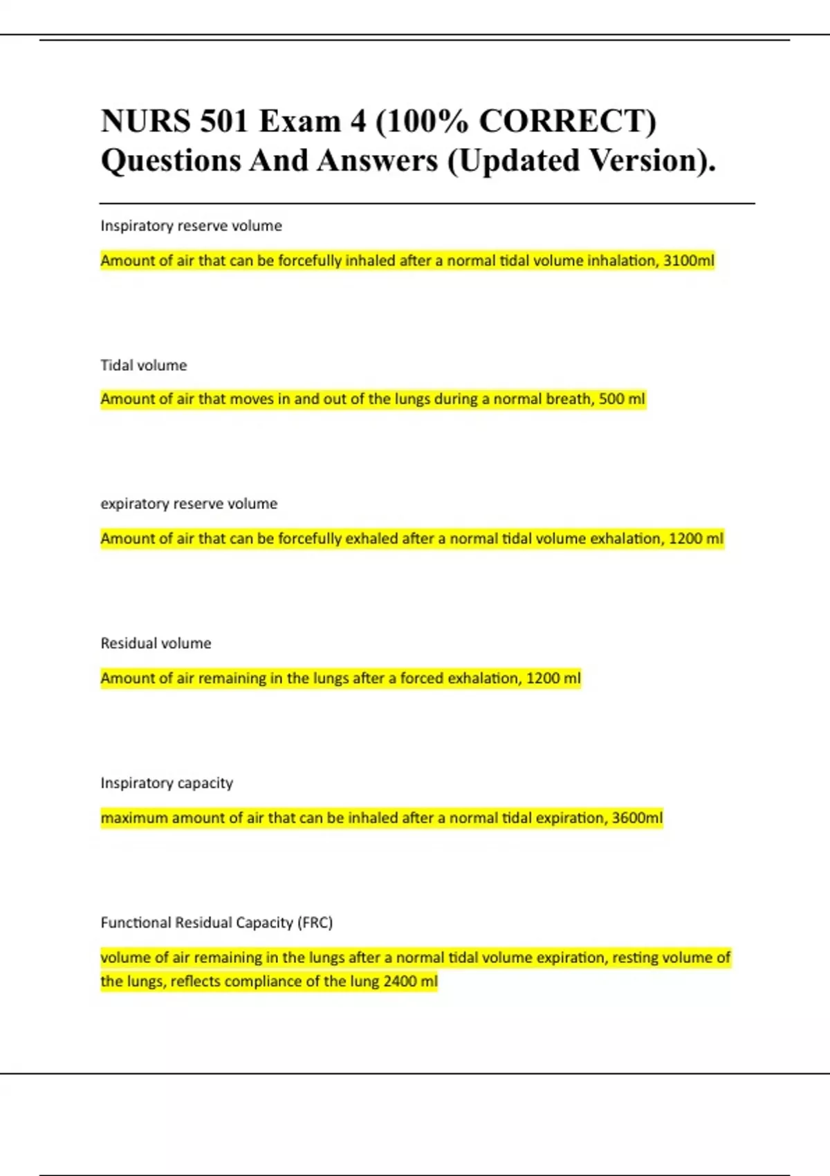 NURS 501 Exam 4 (100% CORRECT) Questions And Answers (Updated Version ...
