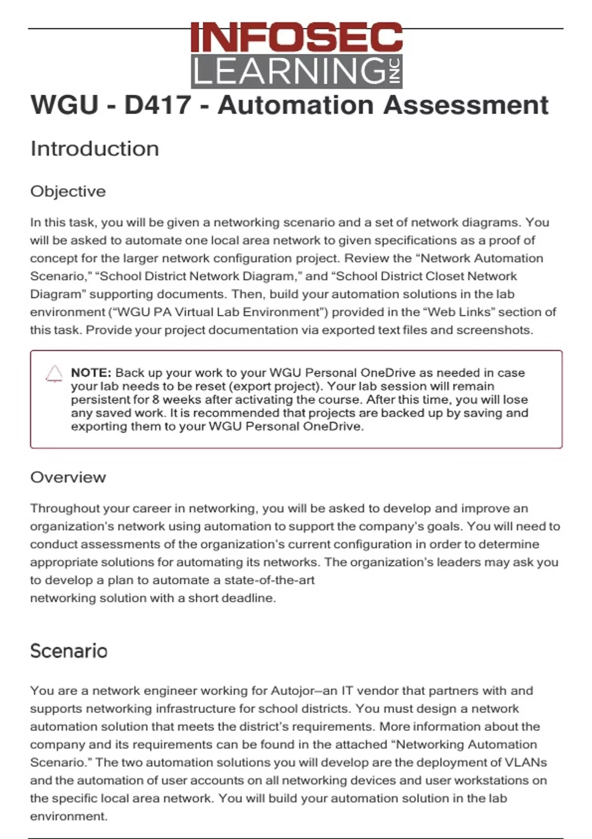 WGU D417 Automation Assessment Lab instructions|2025 Update with ...