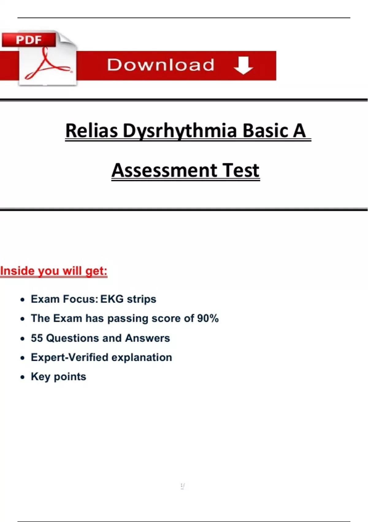 Relias Dysrhythmia Basic A Assessment Test (Latest 2025 / 2026) Most ...