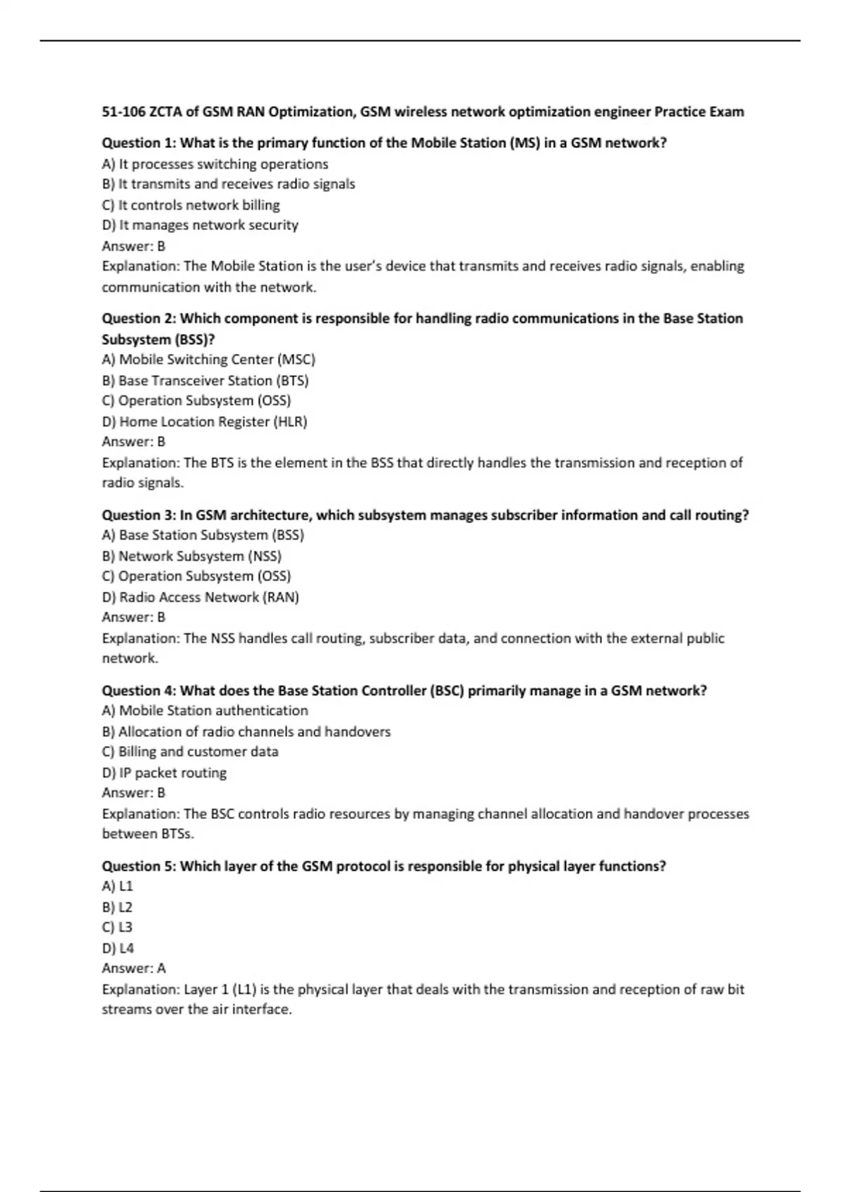 51-106 ZCTA of GSM RAN Optimization, GSM wireless network optimization ...