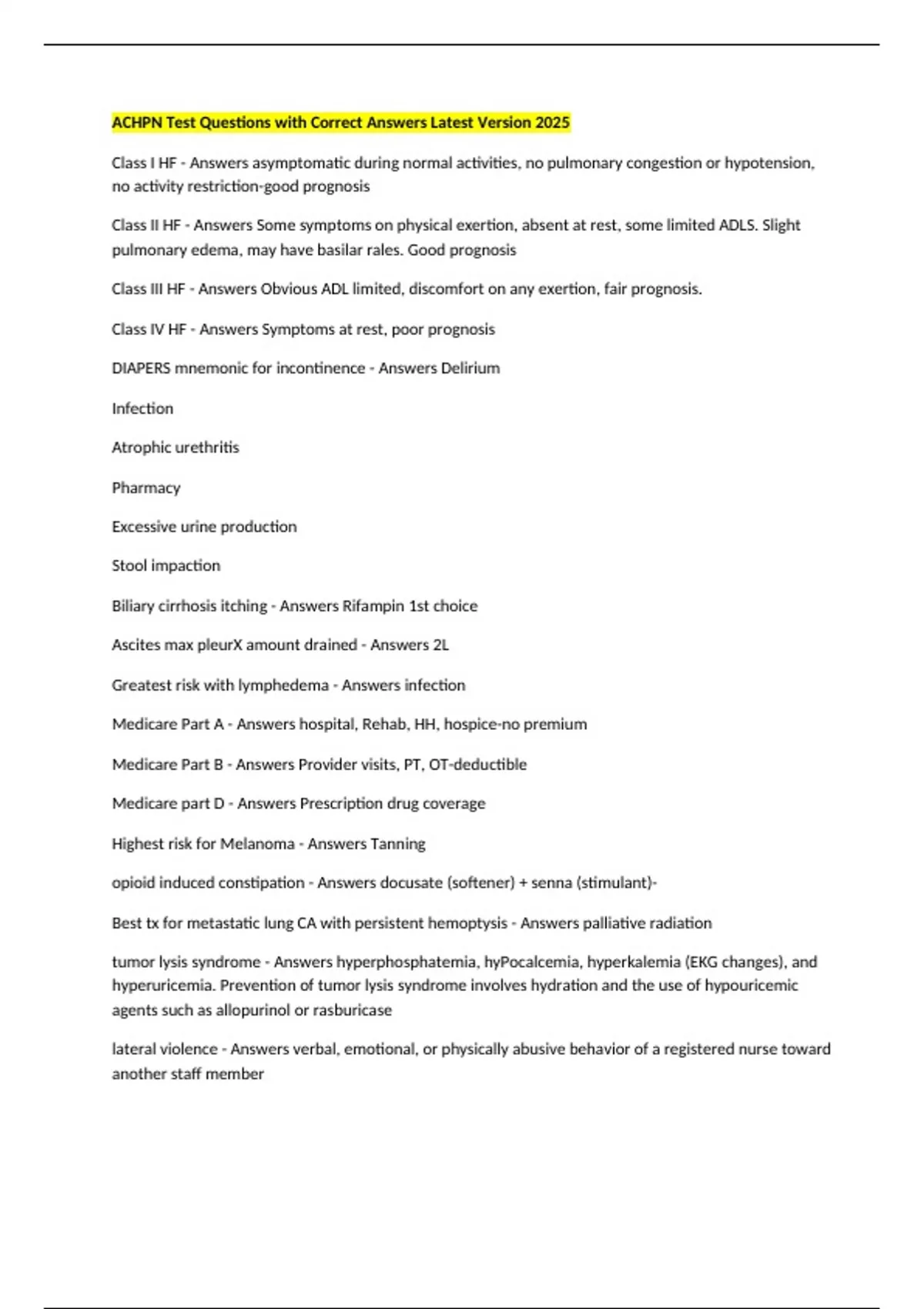 ACHPN Test Questions with Correct Answers Latest Version 2025 - ACHPN ...
