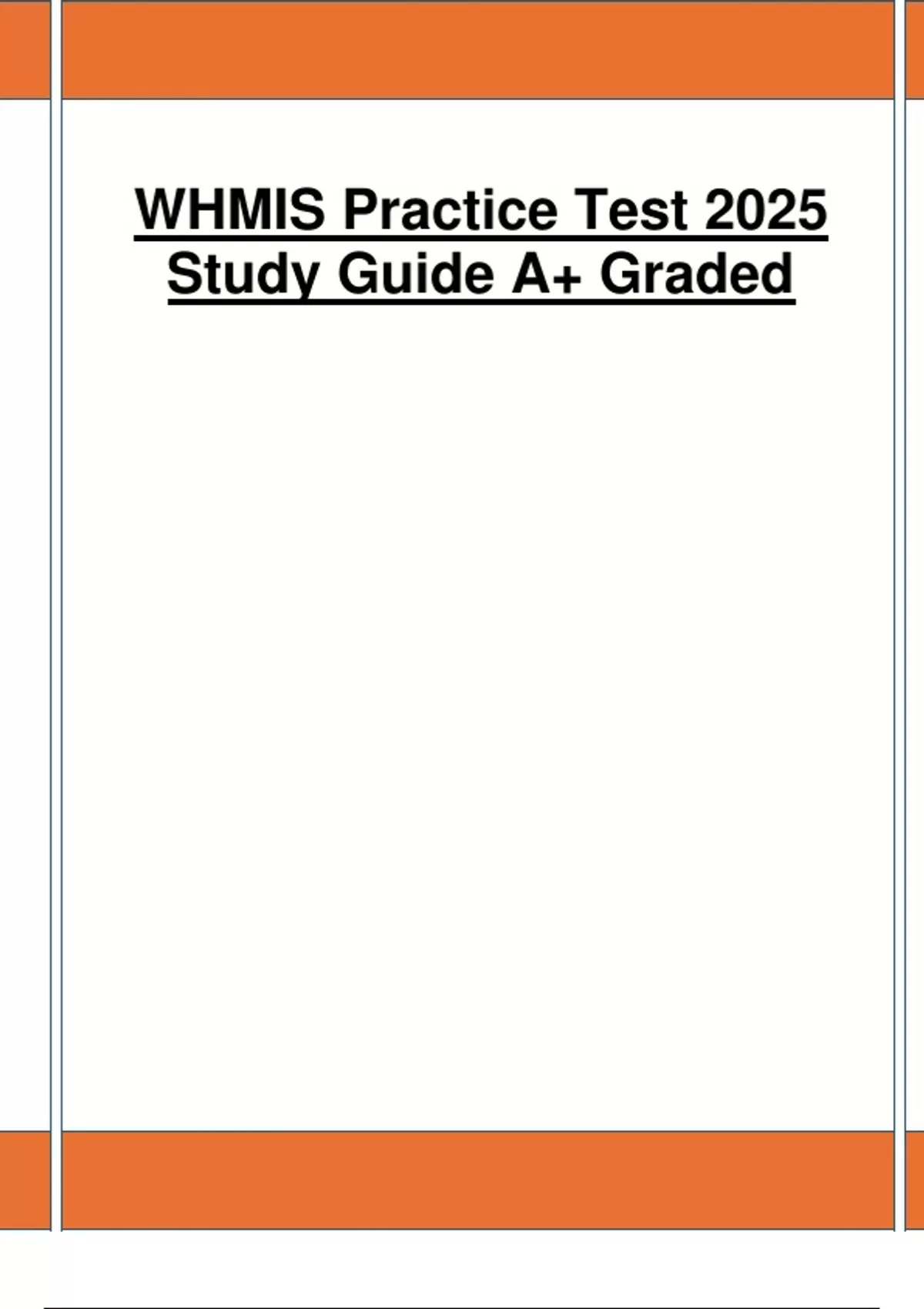WHMIS - Environmental Health and Safety Practice Test 2025 Study Guide ...