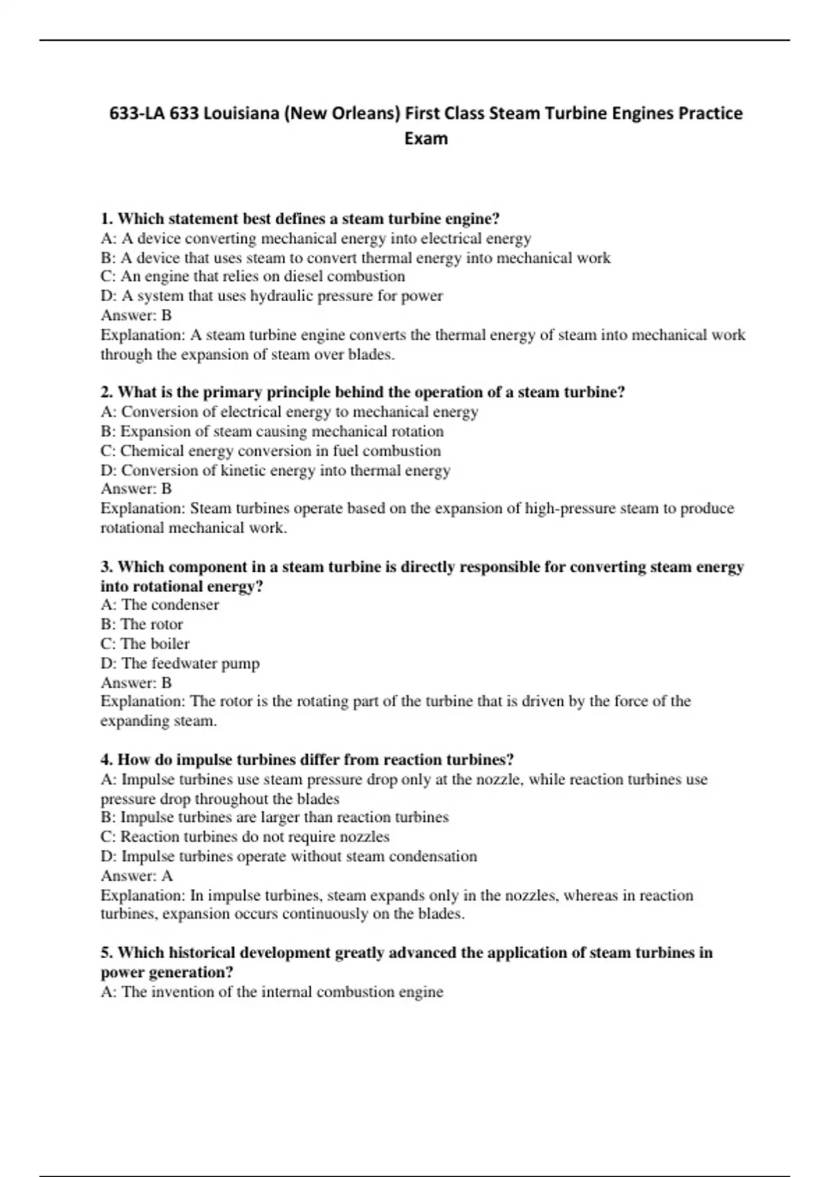 633-LA 633 Louisiana (New Orleans) First Class Steam Turbine Engines ...