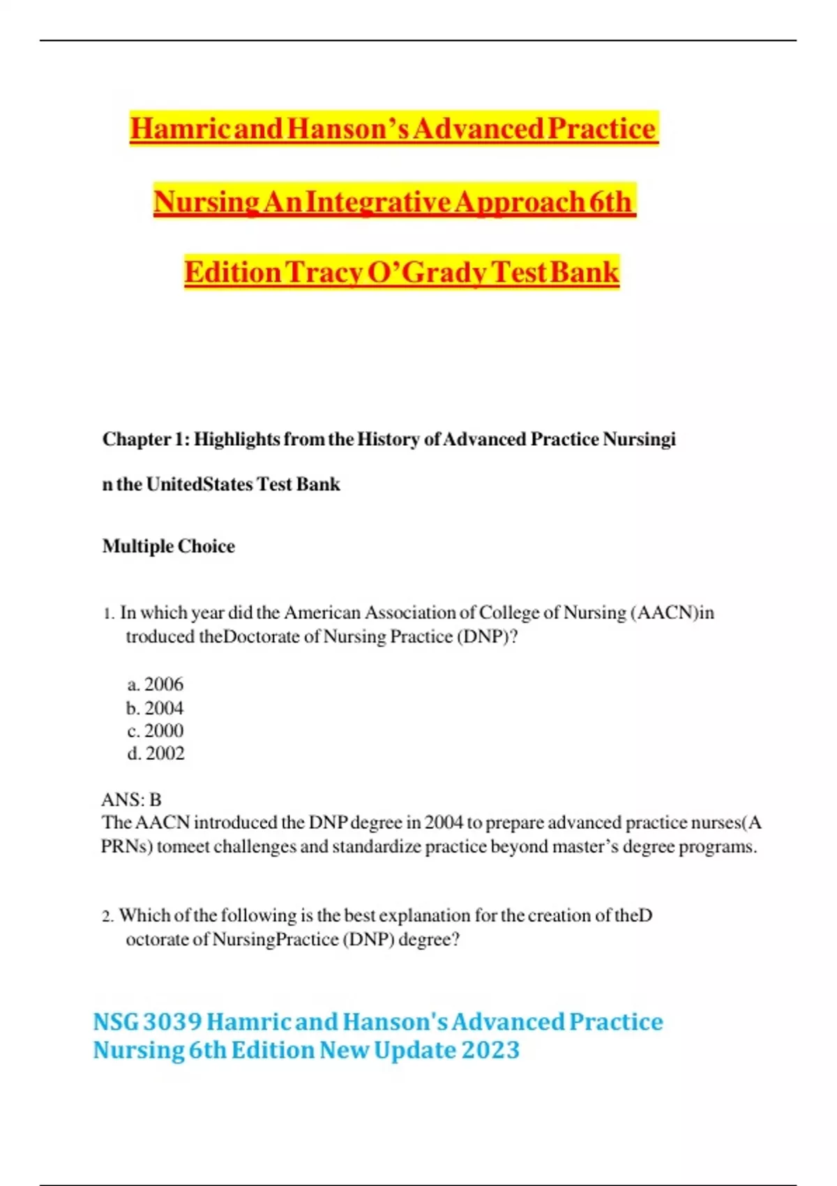 Hamric and Hanson’s Advanced Practice Nursing An Integrative Approach 6th Edition Tracy O’Grady ...