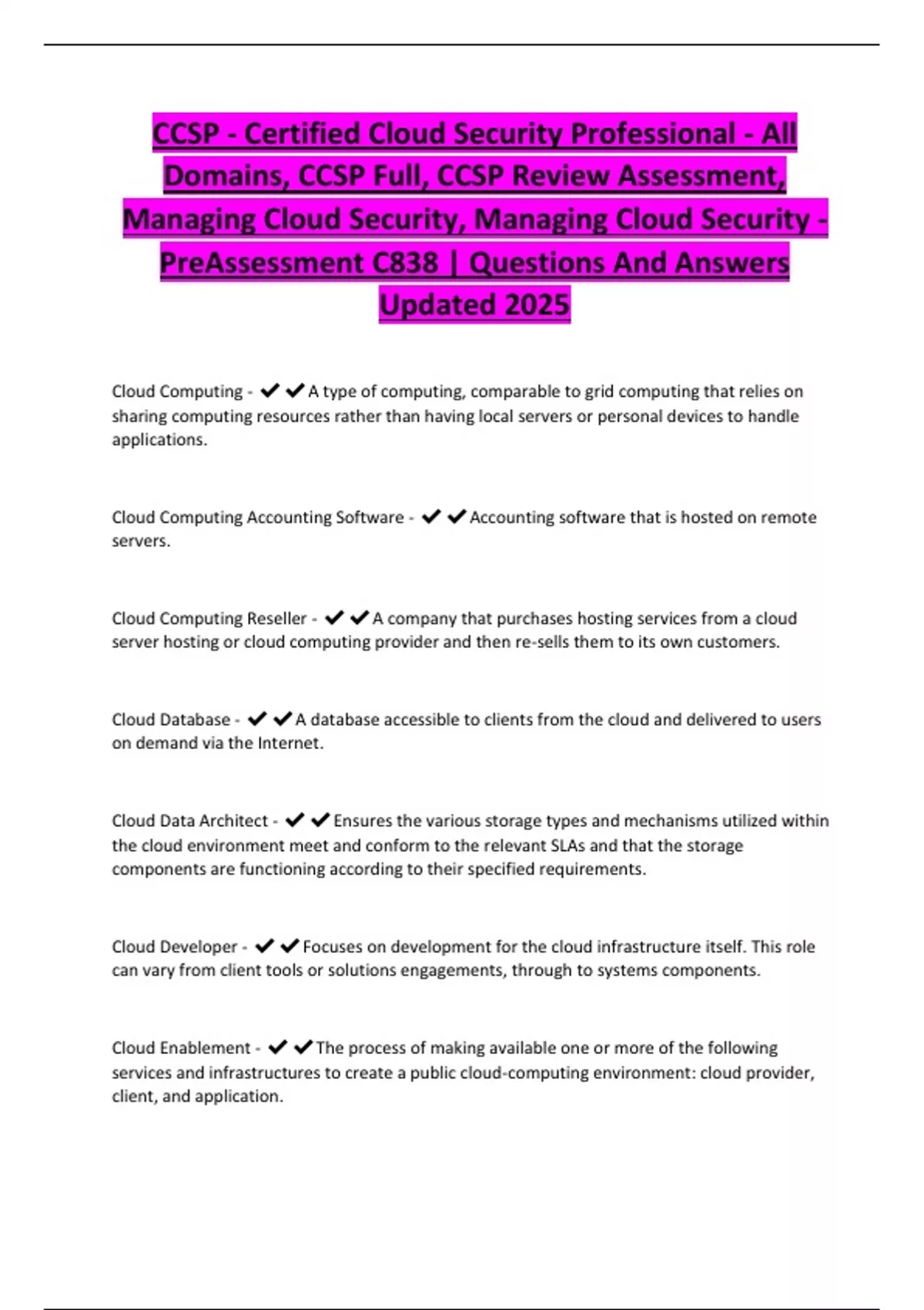 Ccsp Certified Cloud Security Professional All Domains Ccsp Full