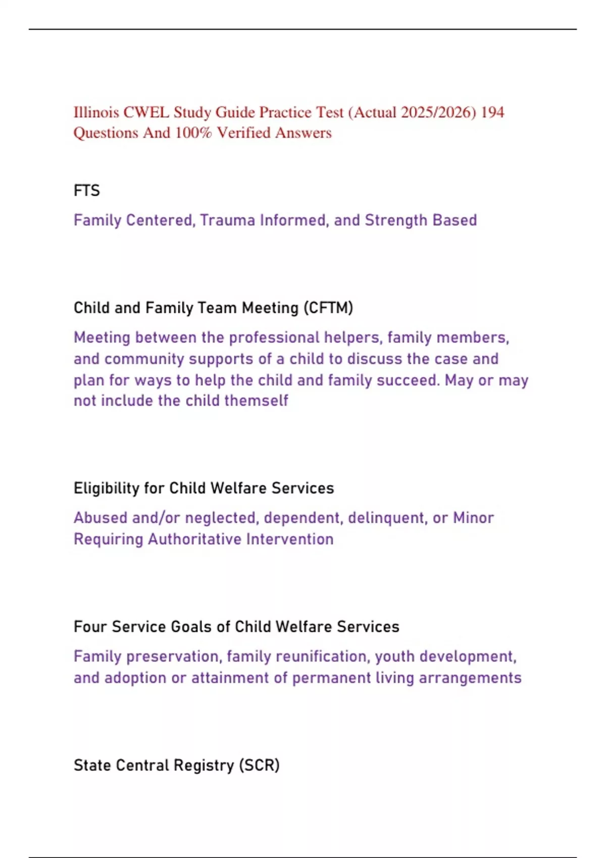 Illinois CWEL Study Guide Practice Test (Actual 2025/2026) 194 ...