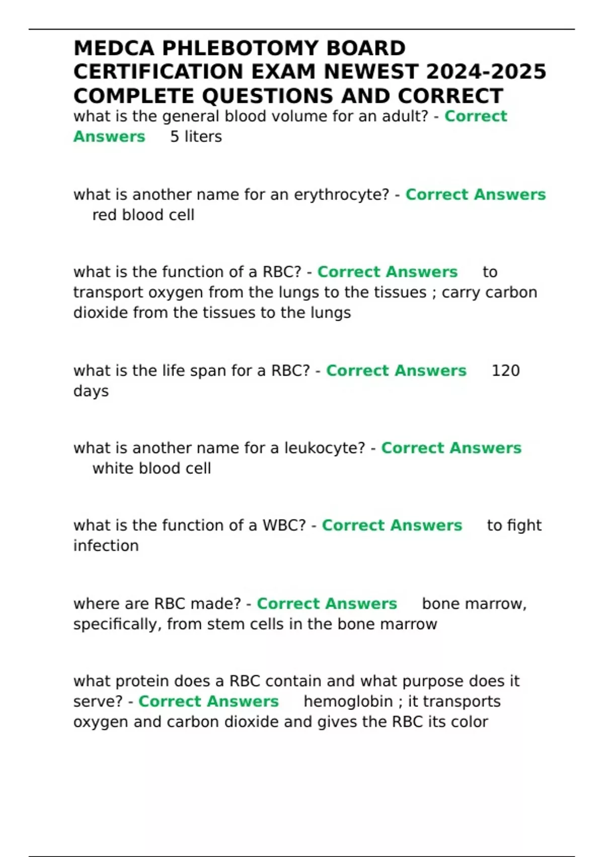 MEDCA PHLEBOTOMY BOARD CERTIFICATION EXAM NEWEMEDCA PHLEBOTOMY BOARD ...