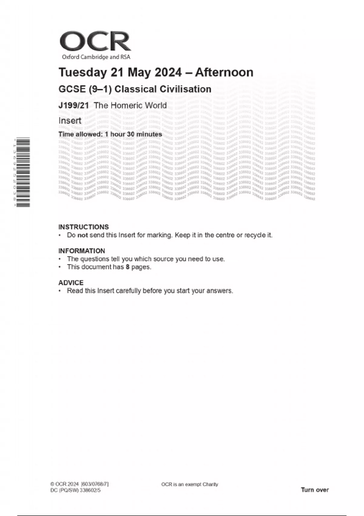 OCR GCSE (9–1) Classical Civilisation J199/21 The Homeric World MAY ...