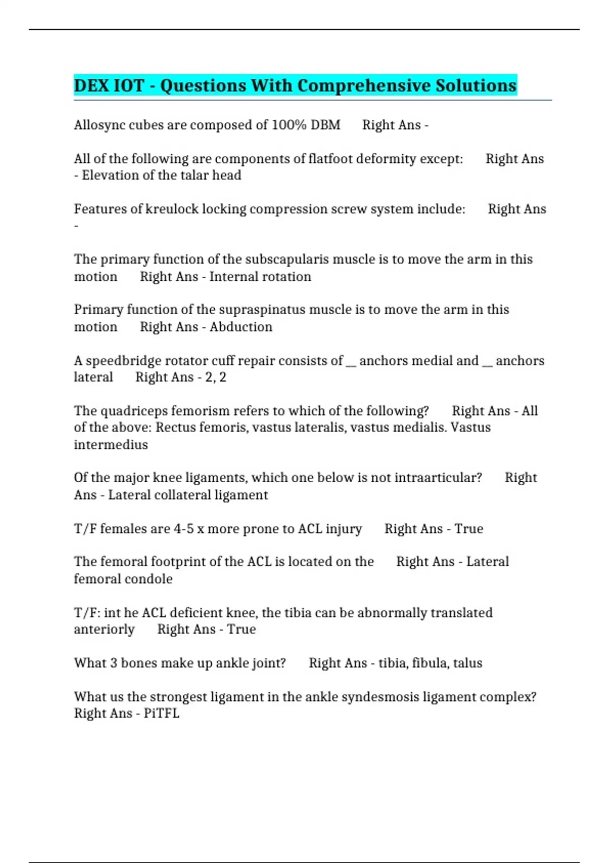 DEX IOT - Questions With Comprehensive Solutions - DEX IOT - Stuvia US