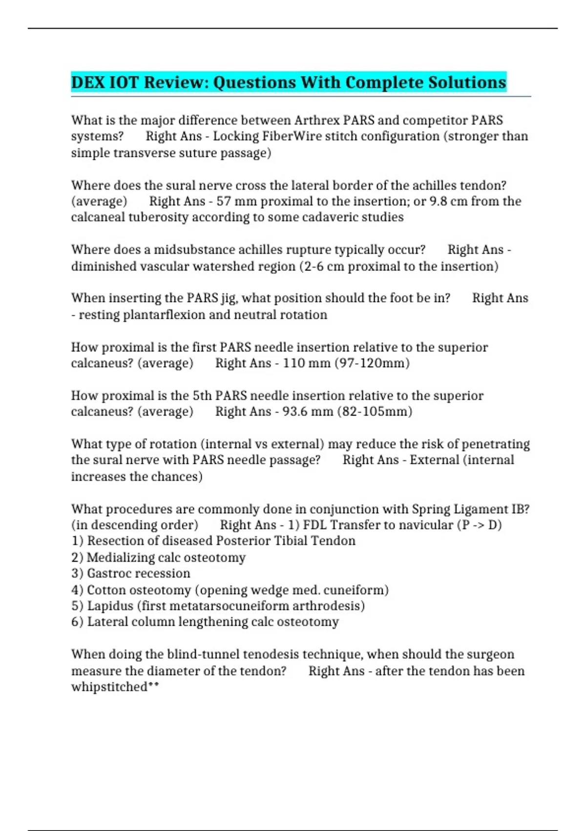 DEX IOT Review: Questions With Complete Solutions - DEX IOT - Stuvia US