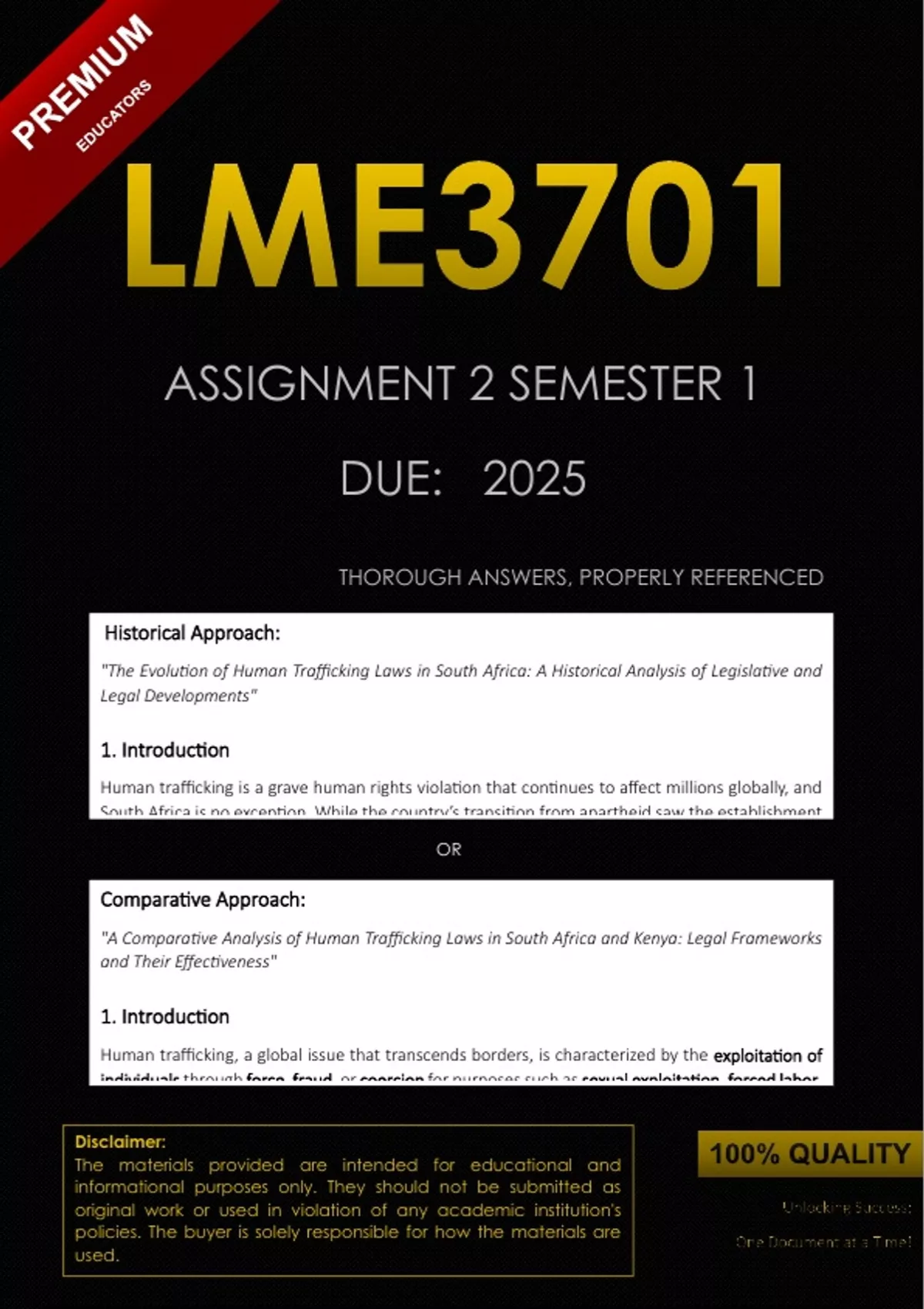 LME3701 Assignment 2 (Research Proposal) Semester 1, 2025 - Historical & Comparative Approach ...