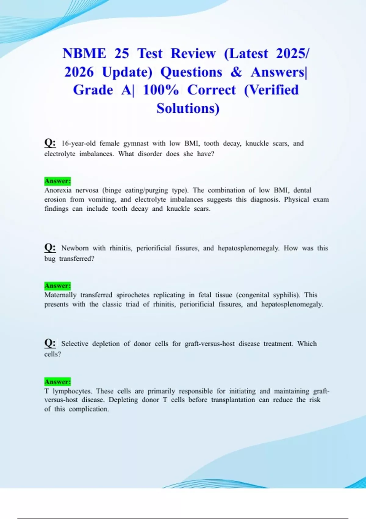 NBME 25 Tests (Latest 2025/ 2026 Updates STUDY BUNDLE PACKAGE WITH ...