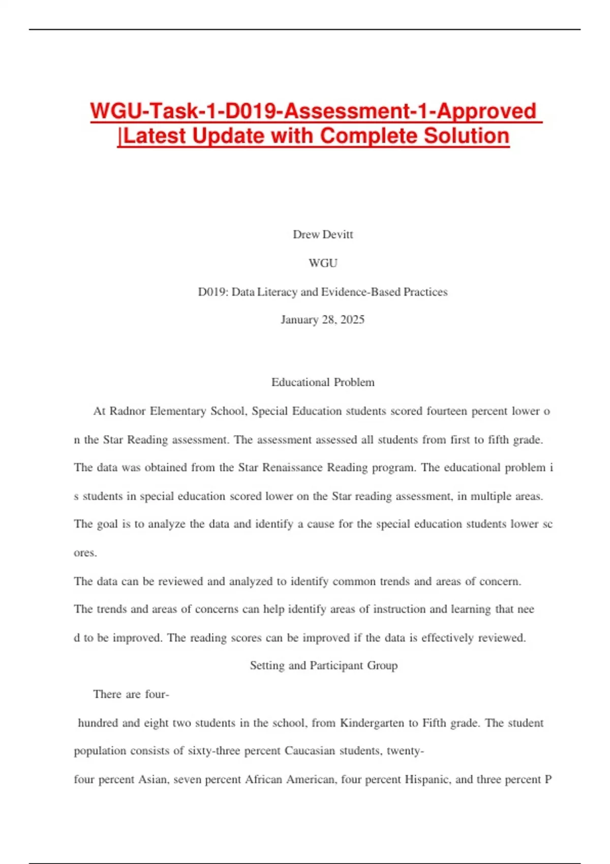 WGU-Task-1-D019-Assessment-1-Approved |Latest Update with Complete ...