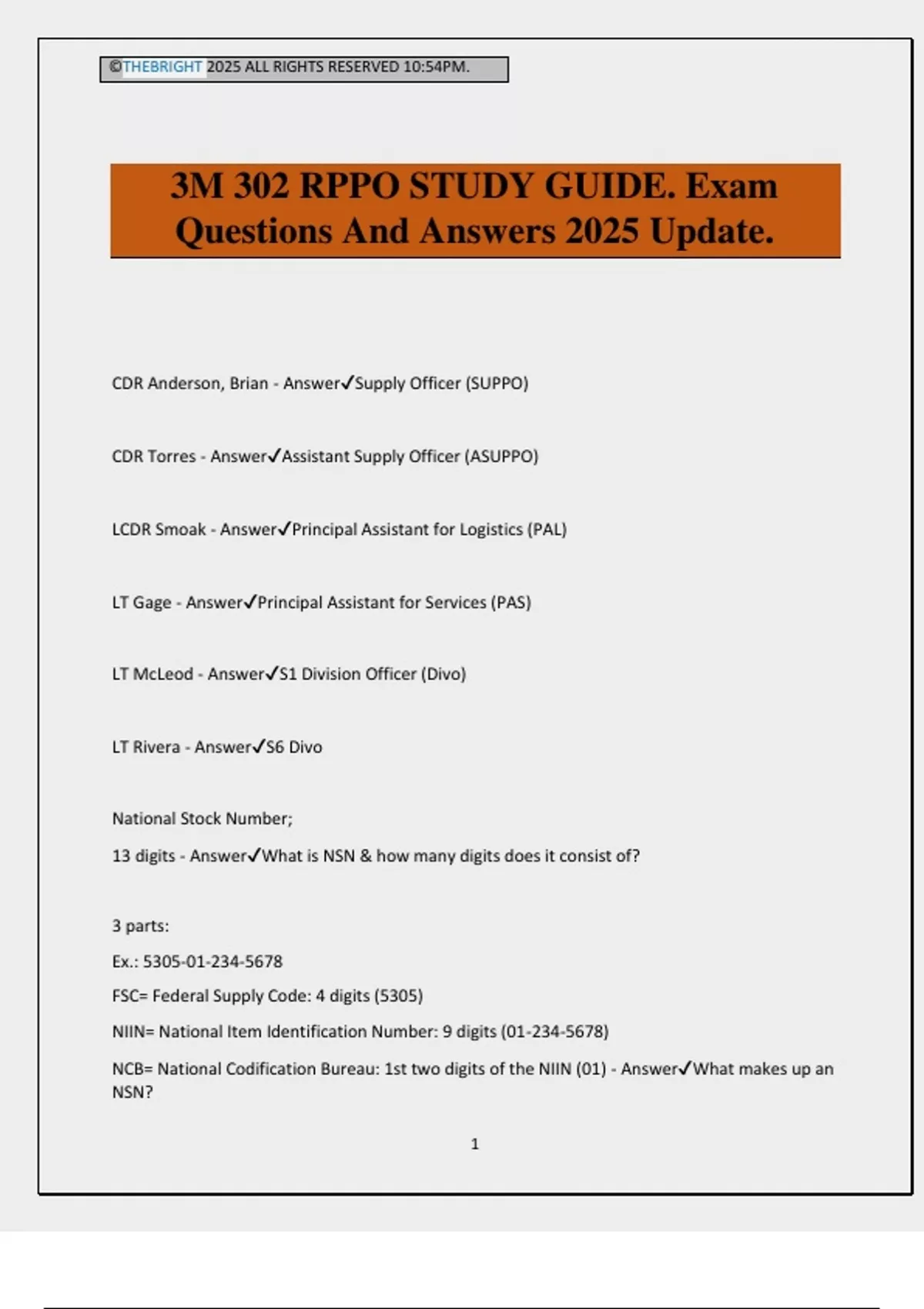 3M 302 RPPO STUDY GUIDE. Exam Questions And Answers 2025 Update. - 3M ...