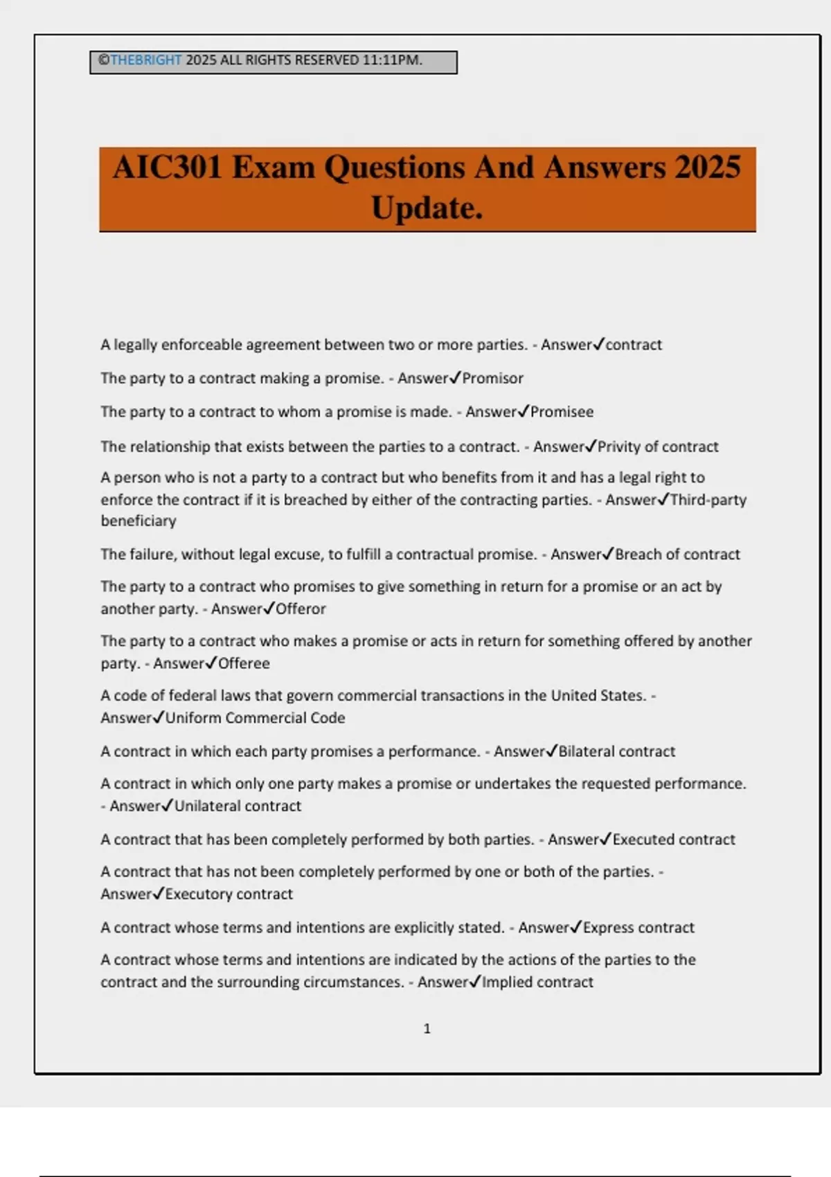 AIC301 Exam Questions And Answers 2025 Update. - AIC 301 - Stuvia US