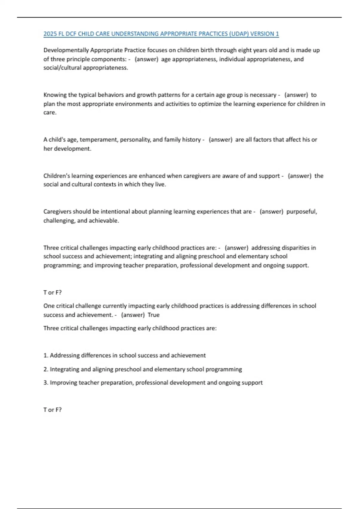 2025 FL DCF CHILD CARE UNDERSTANDING APPROPRIATE PRACTICES (UDAP ...