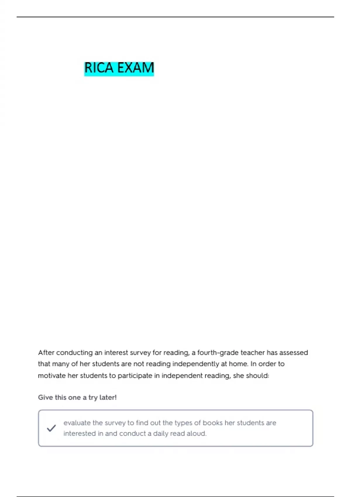 RICA SUBTEST 3 (LATEST 2025/ 2026 UPDATE) GUIDE | 100% CORRECT - RICA ...