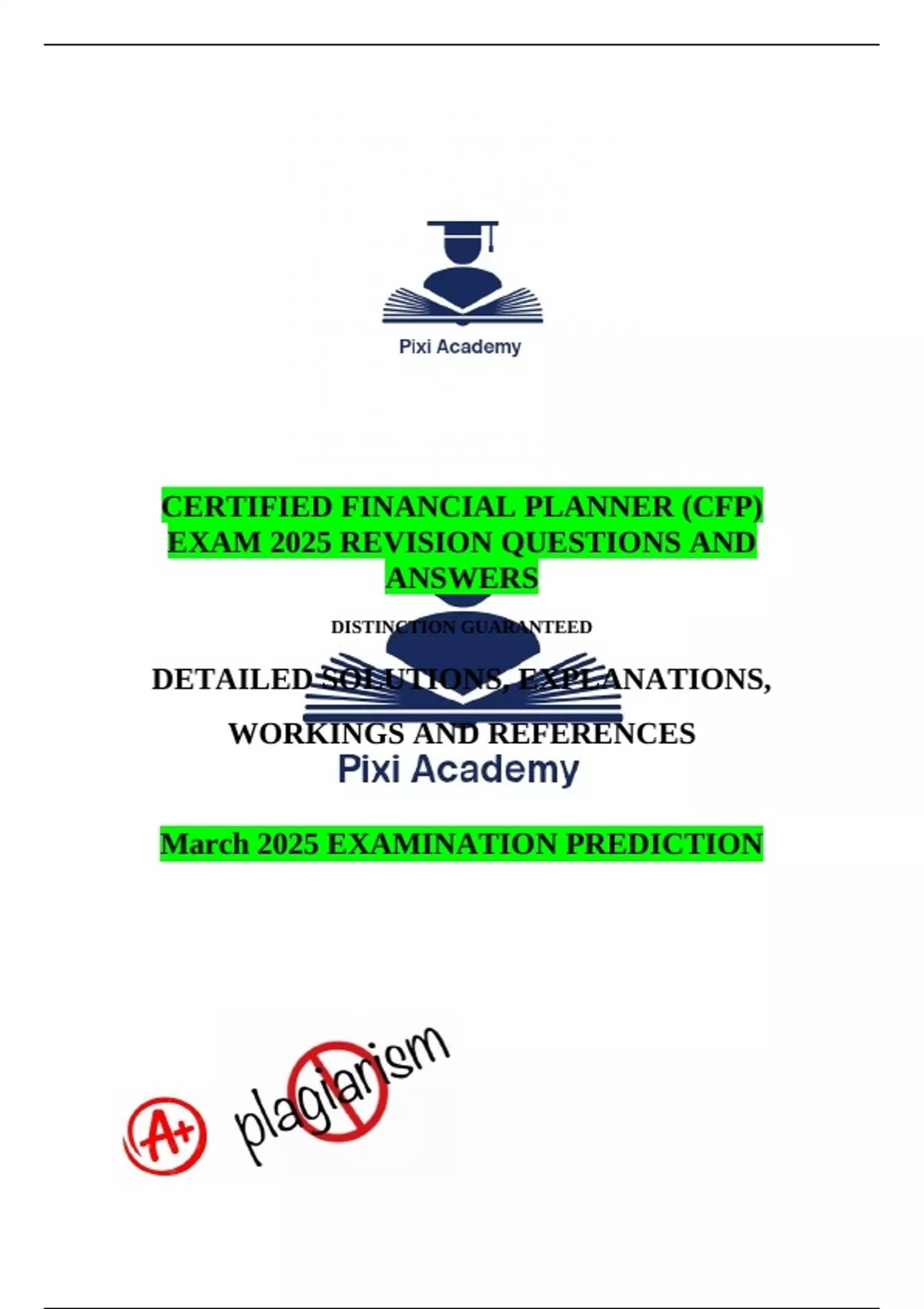 CERTIFIED FINANCIAL PLANNER (CFP) EXAM 2025 REVISION QUESTIONS AND ...