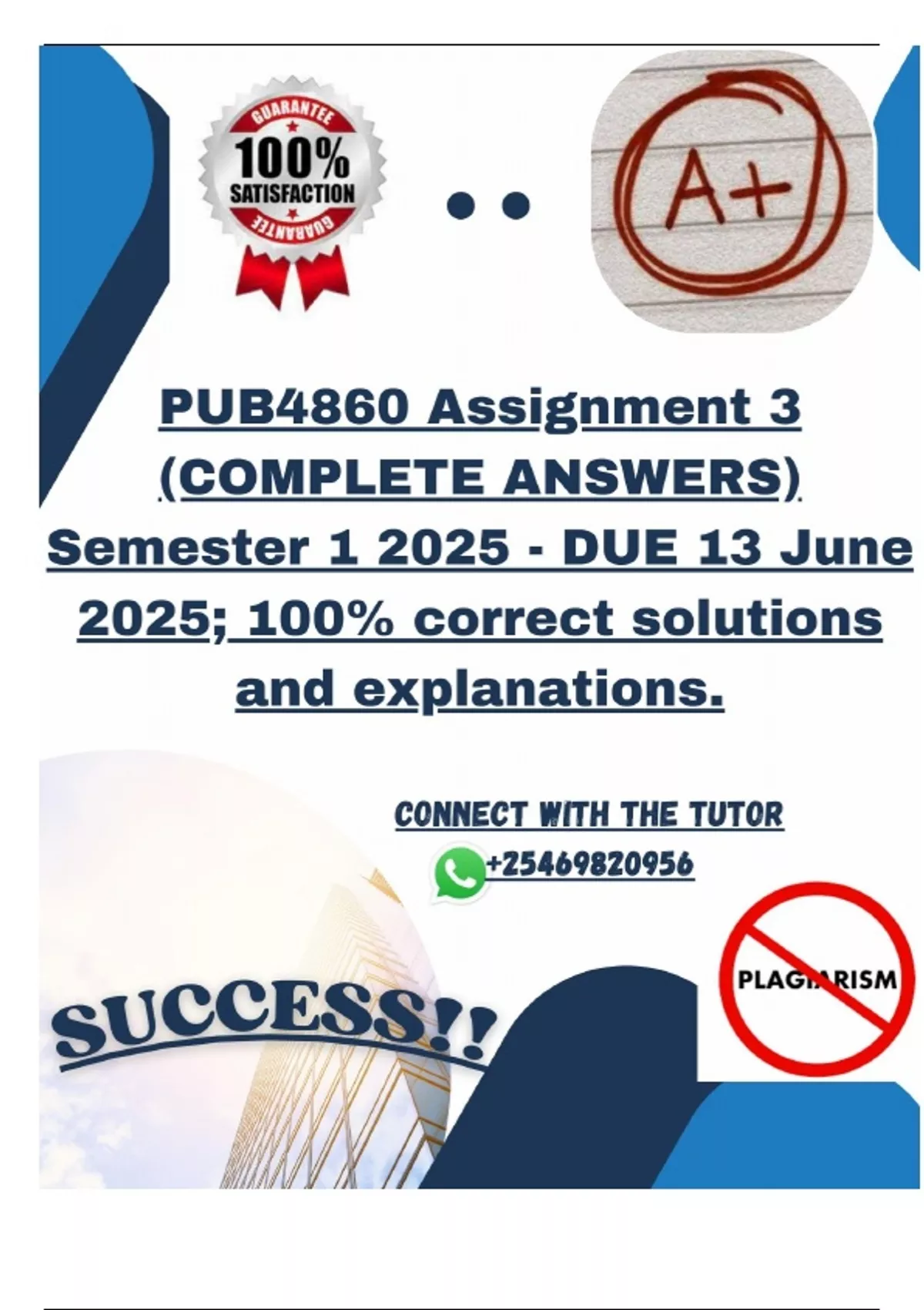 PUB4860 Assignment 3 (COMPLETE ANSWERS) Semester 1 2025 - DUE 13 June ...