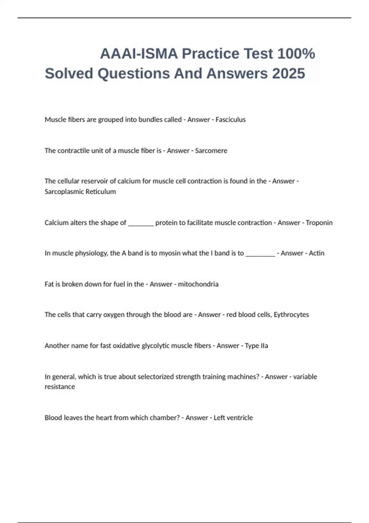 AAAI-ISMA Practice Test 100% Solved Questions And Answers 2025 - AAAI ...