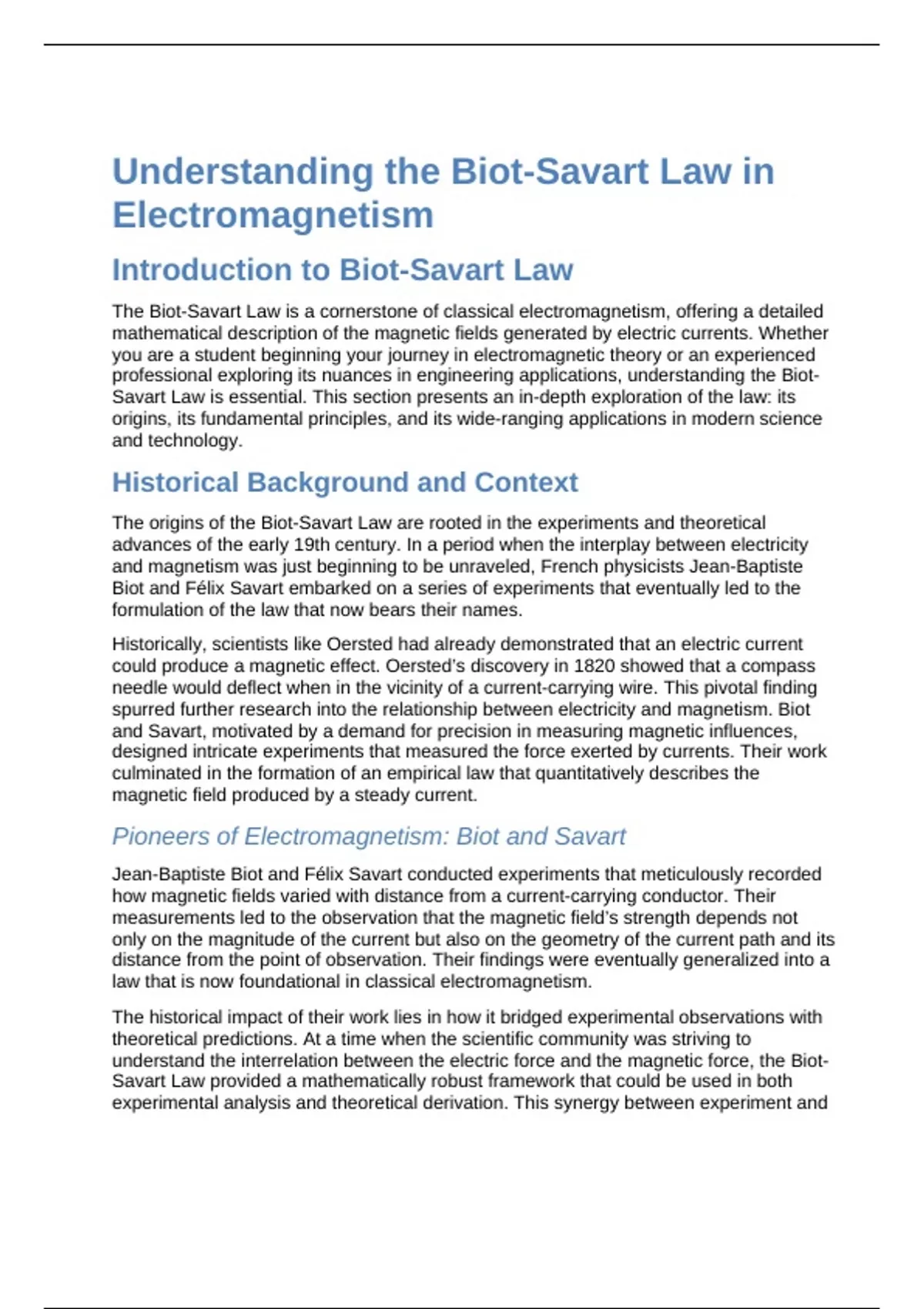 Understanding the Biot-Savart Law in Electromagnetism - Understanding ...