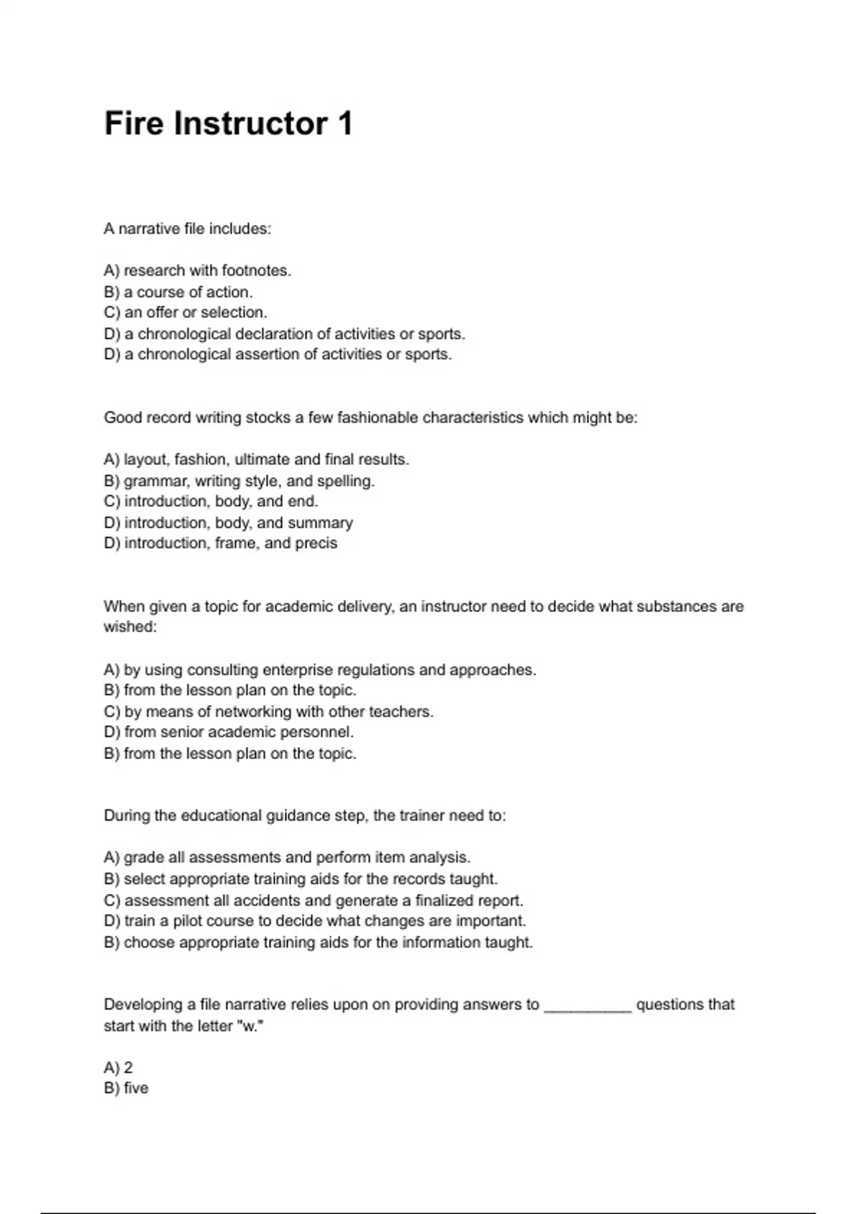 Fire Instructor 1 QUESTIONS WITH DETAILED VERIFIED ANSWERS (100% ...