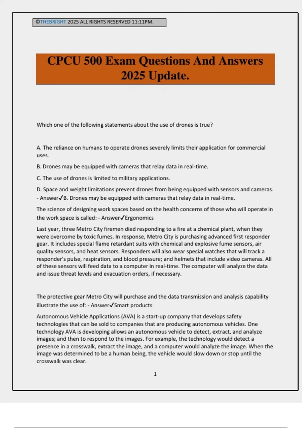 CPCU 500 Exam Questions And Answers 2025 Update. - CPCU 500 - Stuvia US