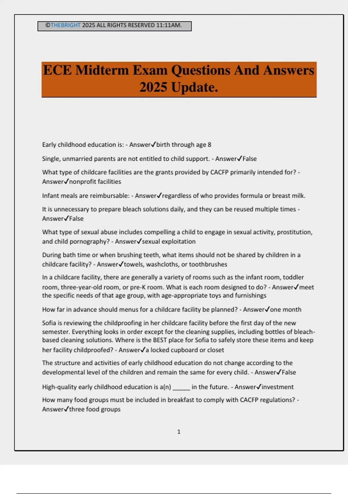 ECE Midterm Exam Questions And Answers 2025 Update. - ECE - Stuvia US