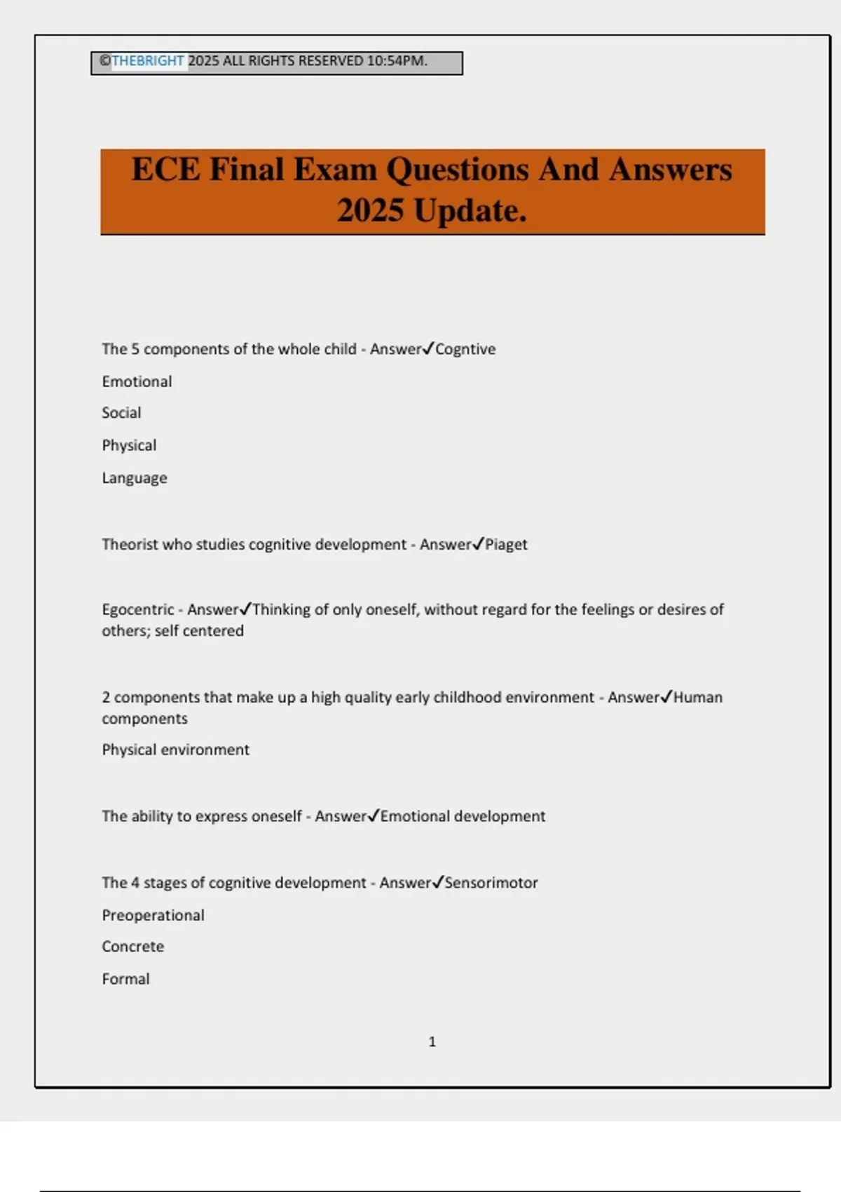 ECE Final Exam Questions And Answers 2025 Update. - ECE - Stuvia US