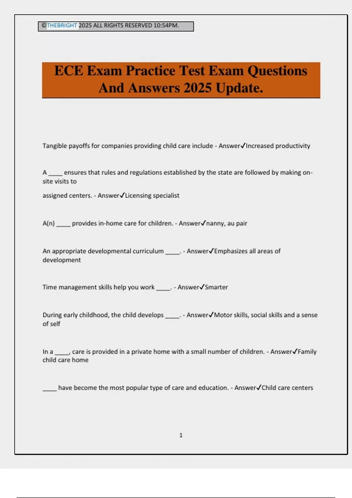 ECE Exam Practice Test Exam Questions And Answers 2025 Update. - ECE ...