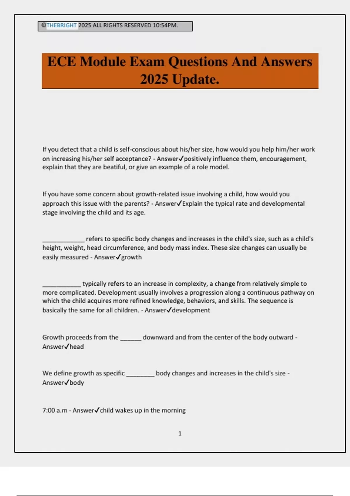 ECE Module Exam Questions And Answers 2025 Update. - ECE - Stuvia US